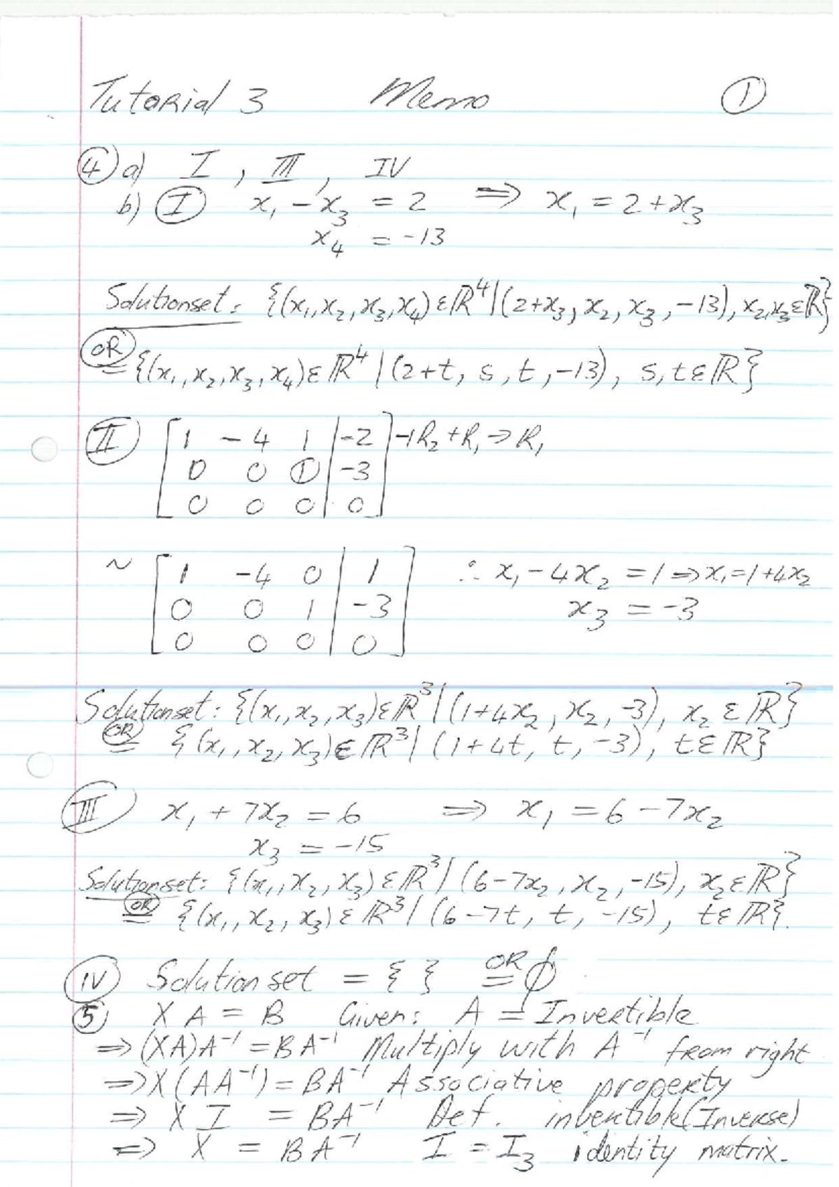Tutorial 3 Memo 1: Solutions and Analysis of Problems - Studocu
