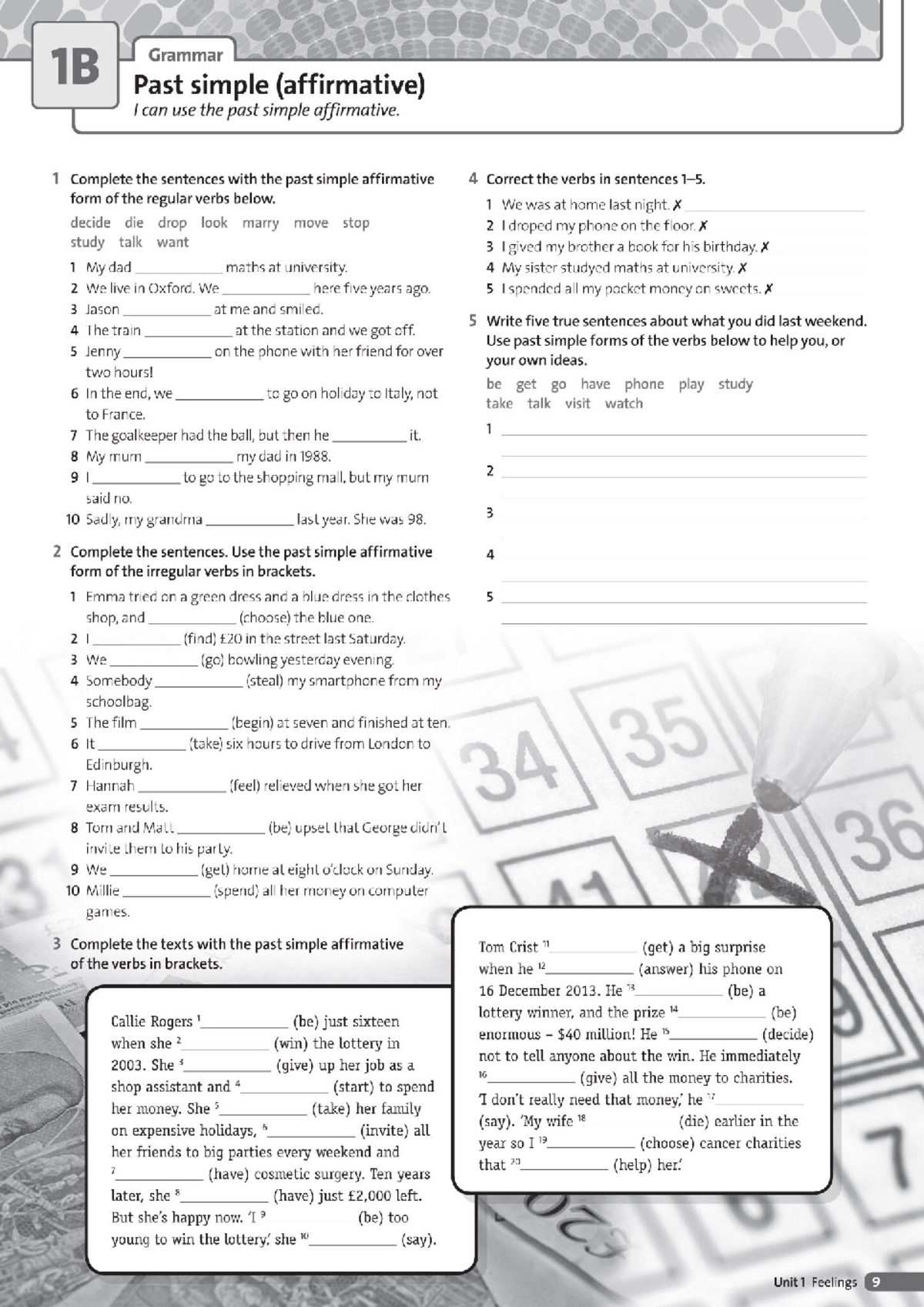 UNIT 1 – HW: Past Simple Affirmative Exercises - Studocu