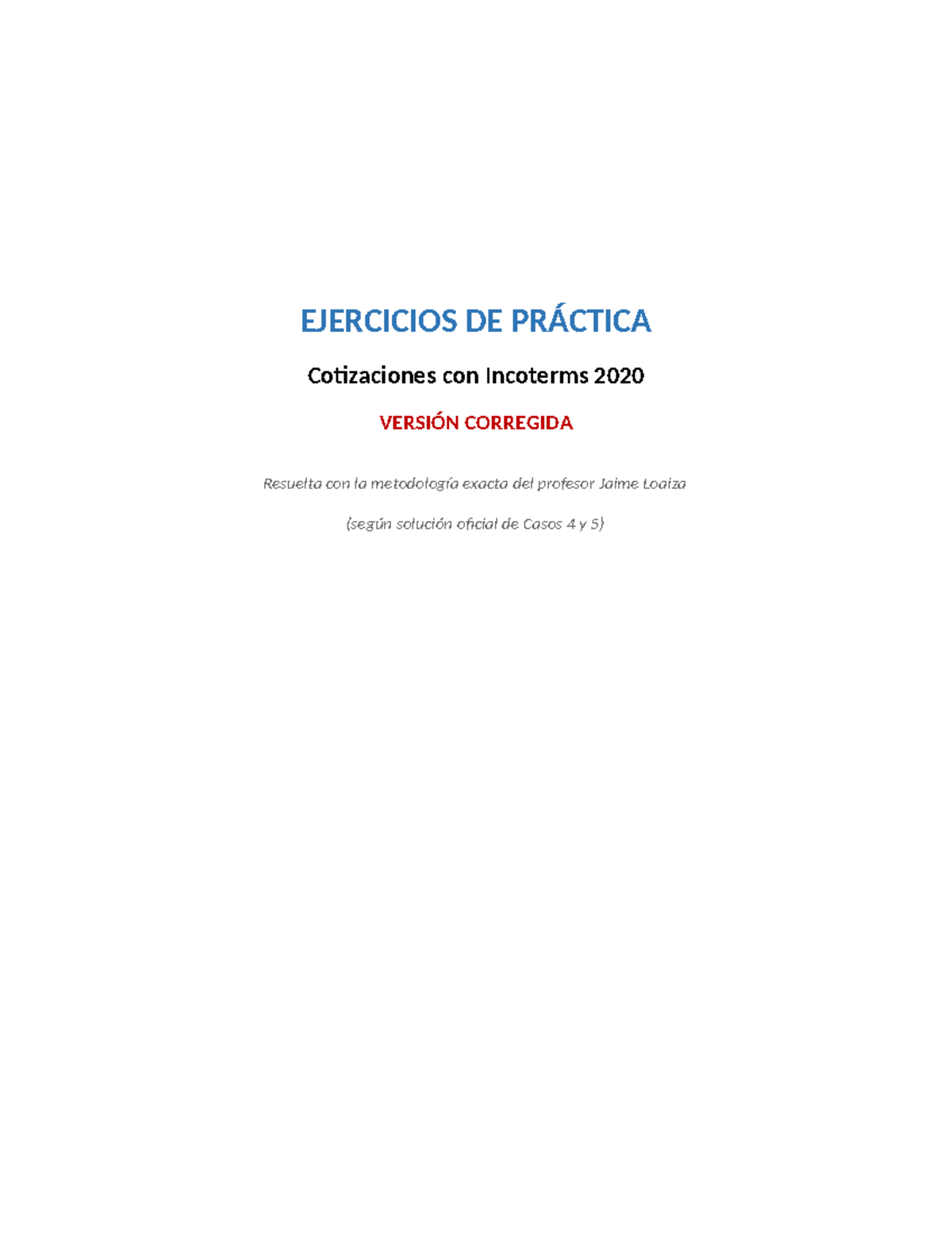 Ejercicios de Práctica: Cotizaciones con Incoterms 2020 - Versión ...