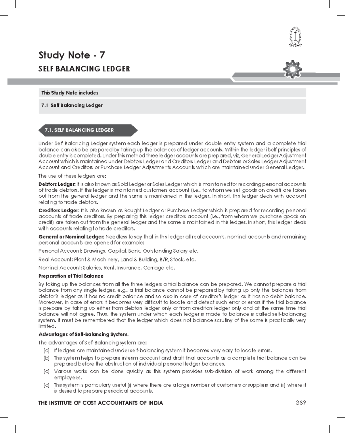 Chapter 7: Self Balancing Ledger Overview & Key Concepts - Paper-5 ...