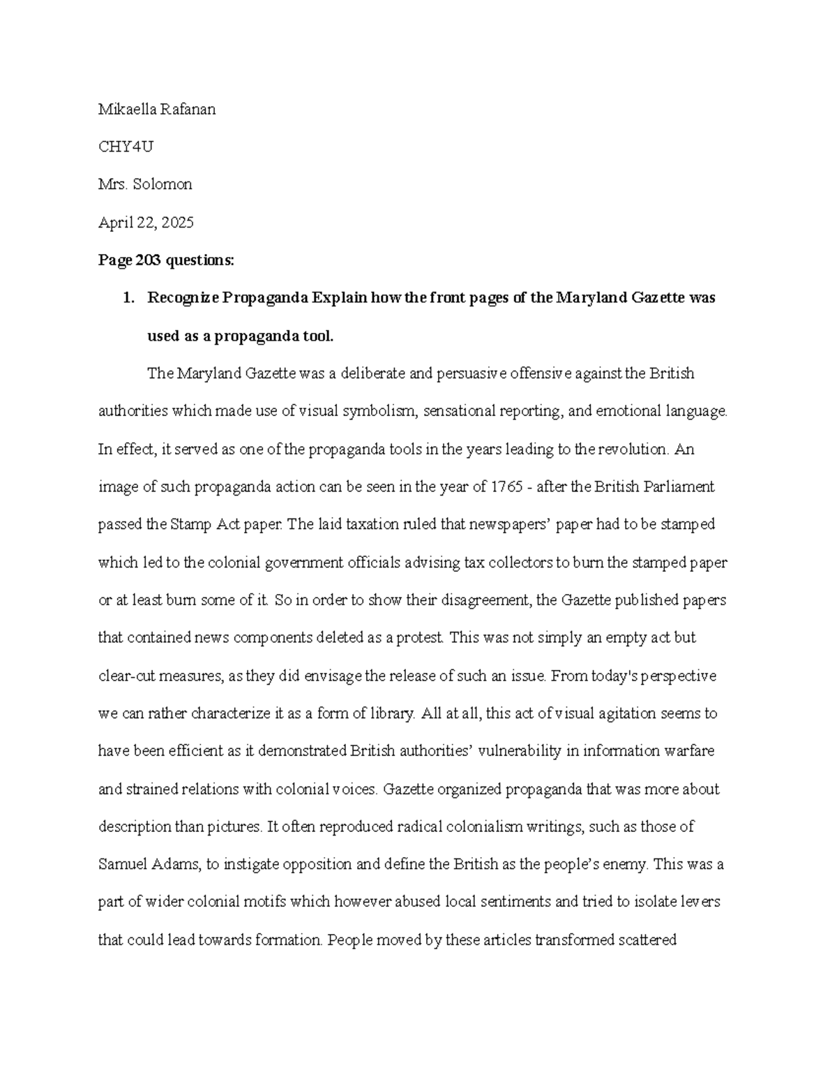 CHY4U Qs p. 203 #1-2: Analyzing Propaganda's Impact & Modern ...