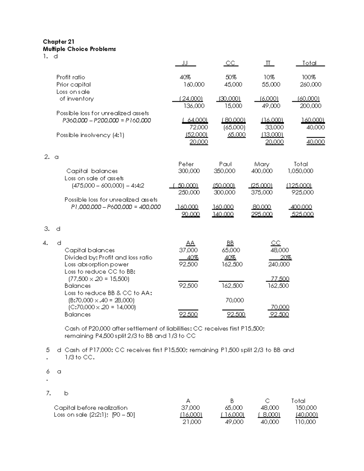Chapter 21 MC Problems Solutions - Chapter 21 Multiple Choice Problems ...