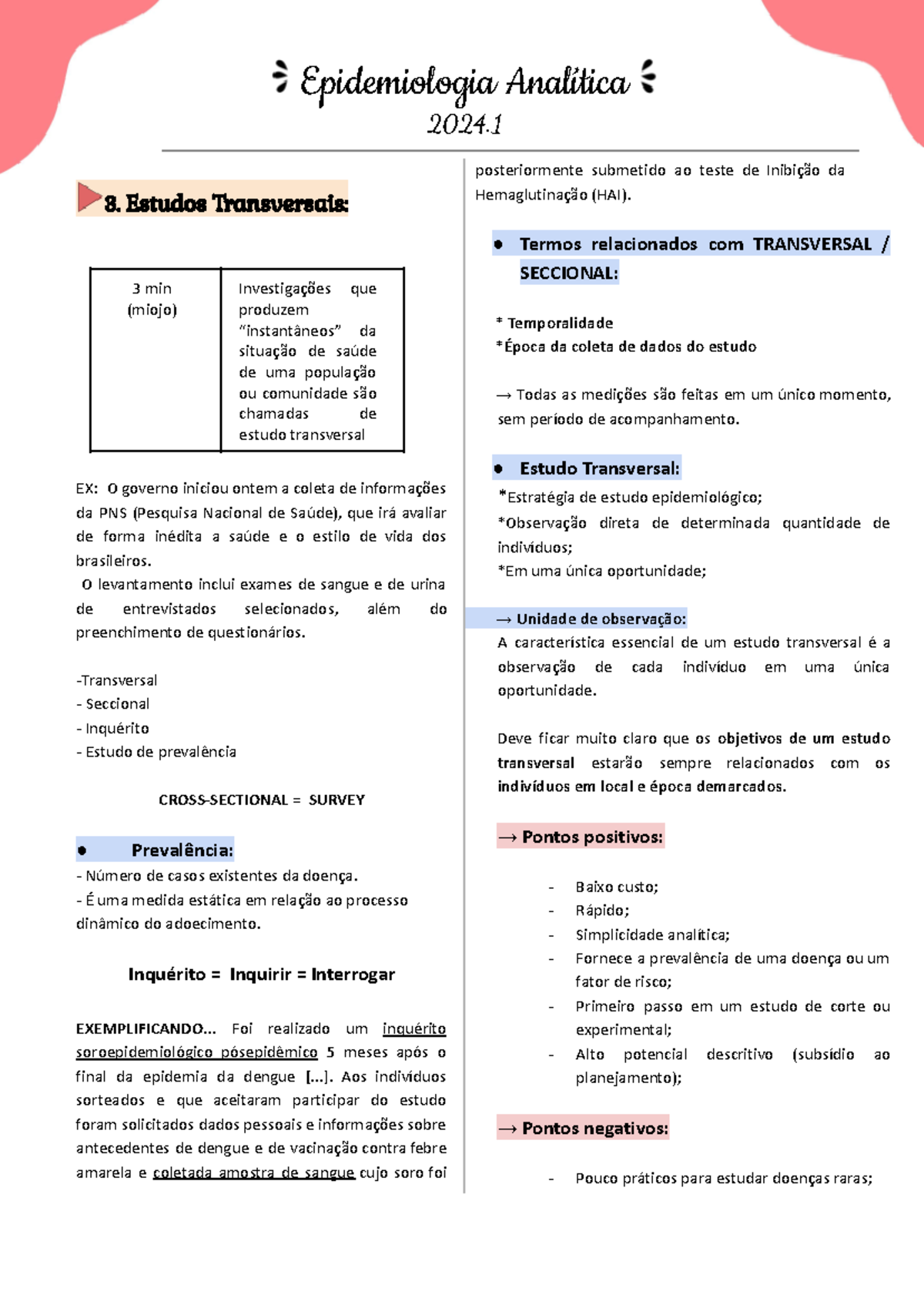 Estudo Transversal em Epidemiologia Analítica - Introdução e Exemplos ...