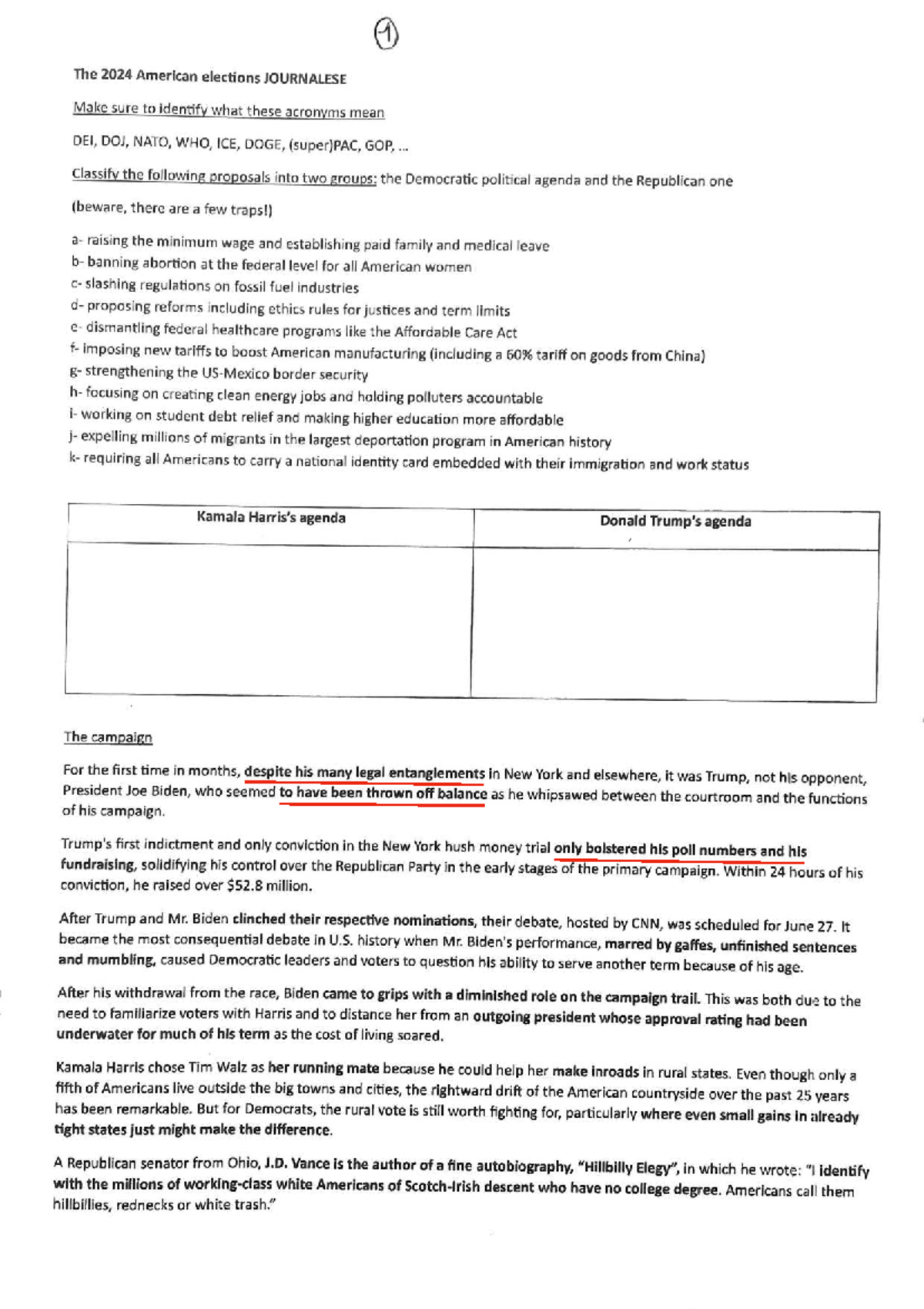 2024 American Elections: Key Proposals & Party Agendas Analysis - Studocu