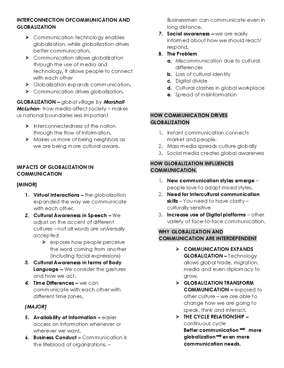 COM 101: Interconnection of Communication & Globalization - Studocu