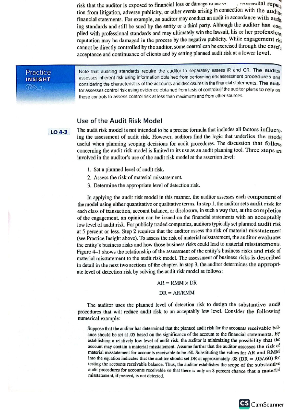 CR & SP (Int'l) - Aud - risk that the auditor is exposed to financial ...