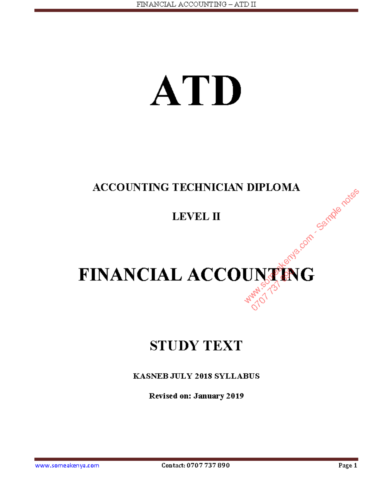 Financial Accounting II: Comprehensive Study Notes for ATD Level 2 ...