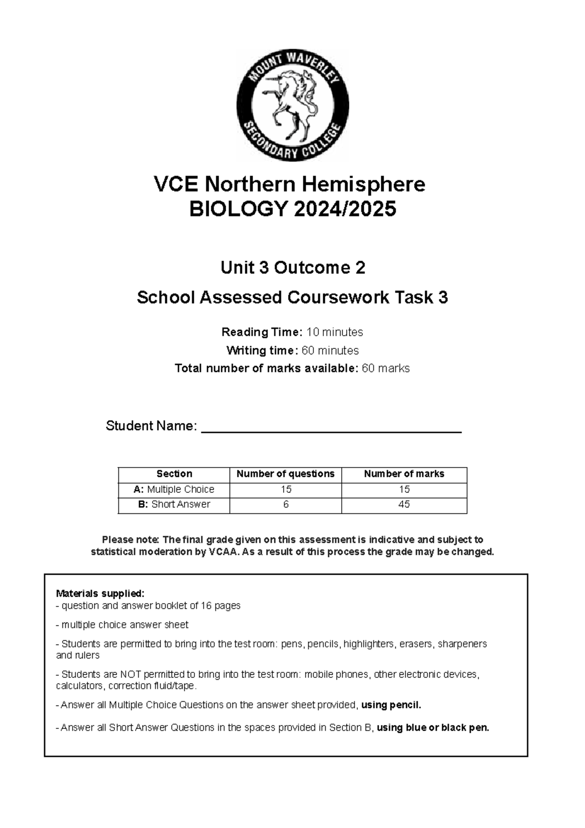 2024-25 NH BIO SAC 3 - Photosynthesis & Cellular Respiration Study ...