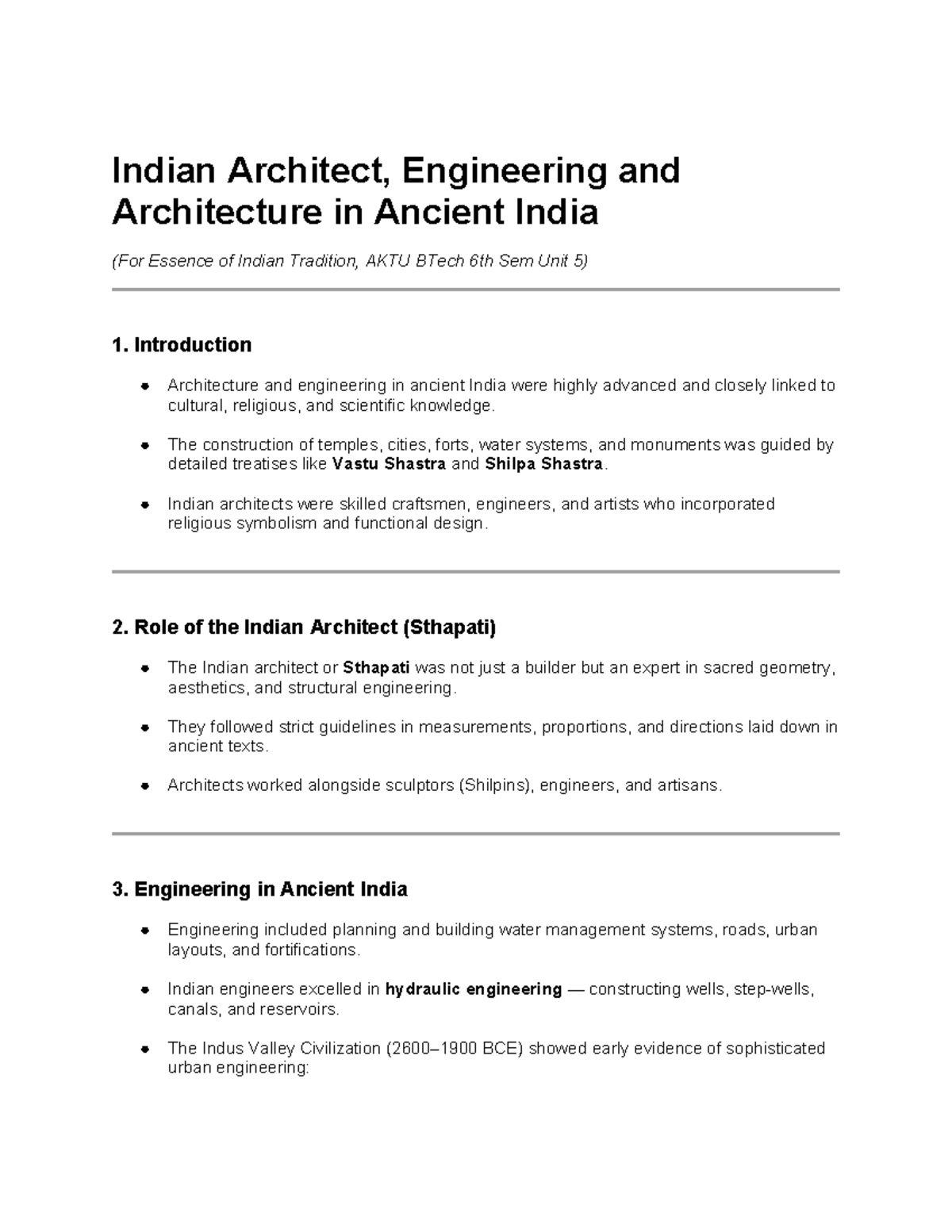 Engineering and Architecture in Ancient India (Essence of Indian ...