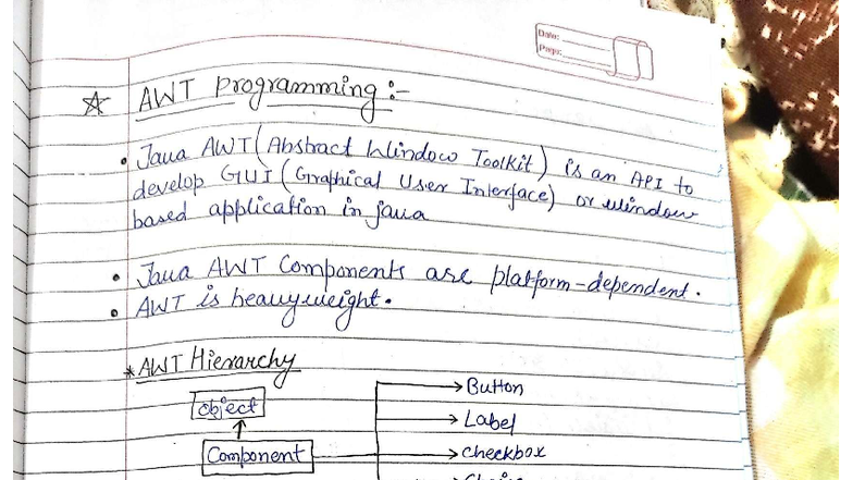 AWT and JDBC Programming in Java: Concepts and Components - Studocu