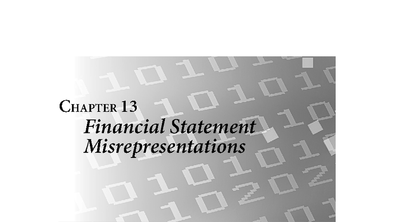 CHAPTER 13: Financial Statement Misrepresentations in Forensic ...