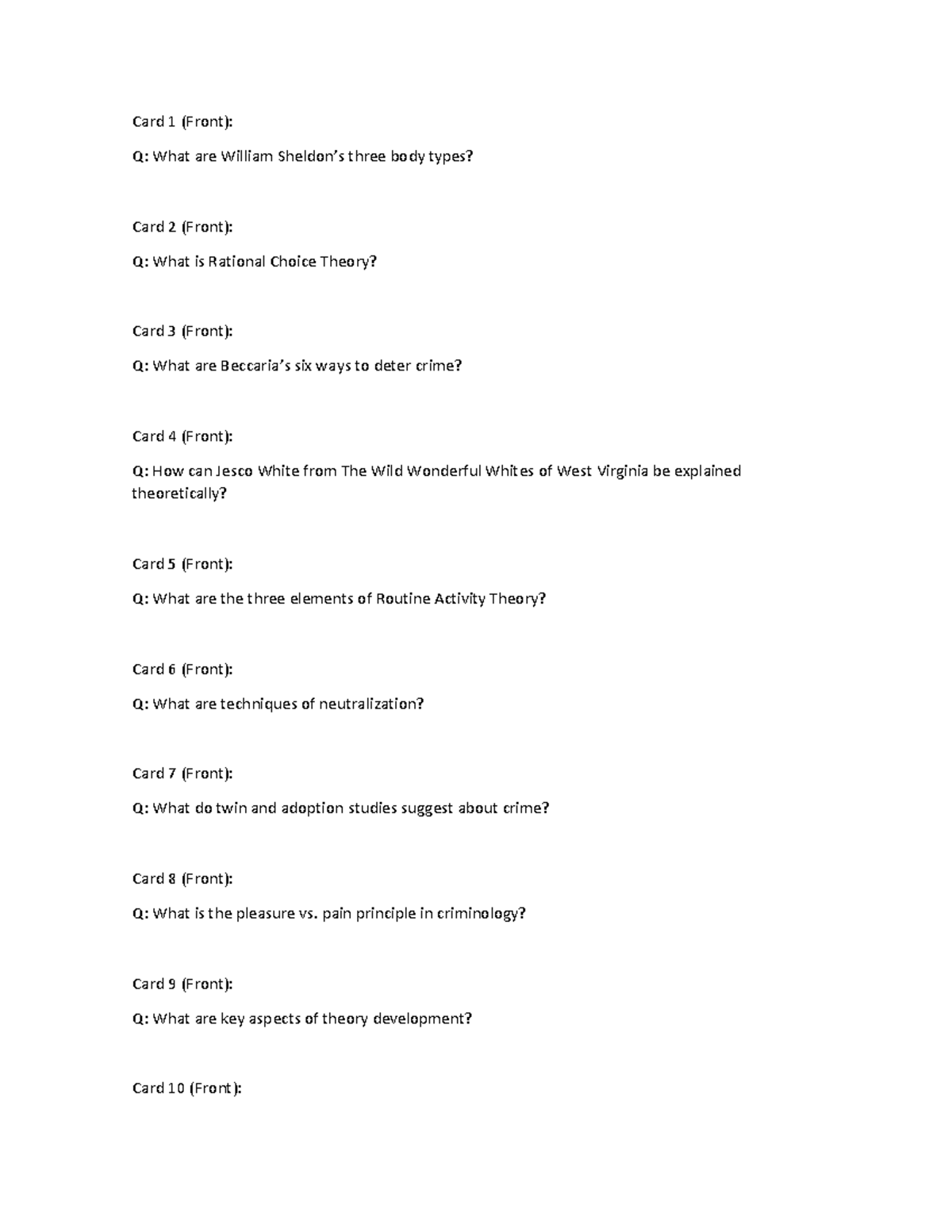 Criminology Study Guide: Key Theories & Concepts (CRIM 101) - Studocu