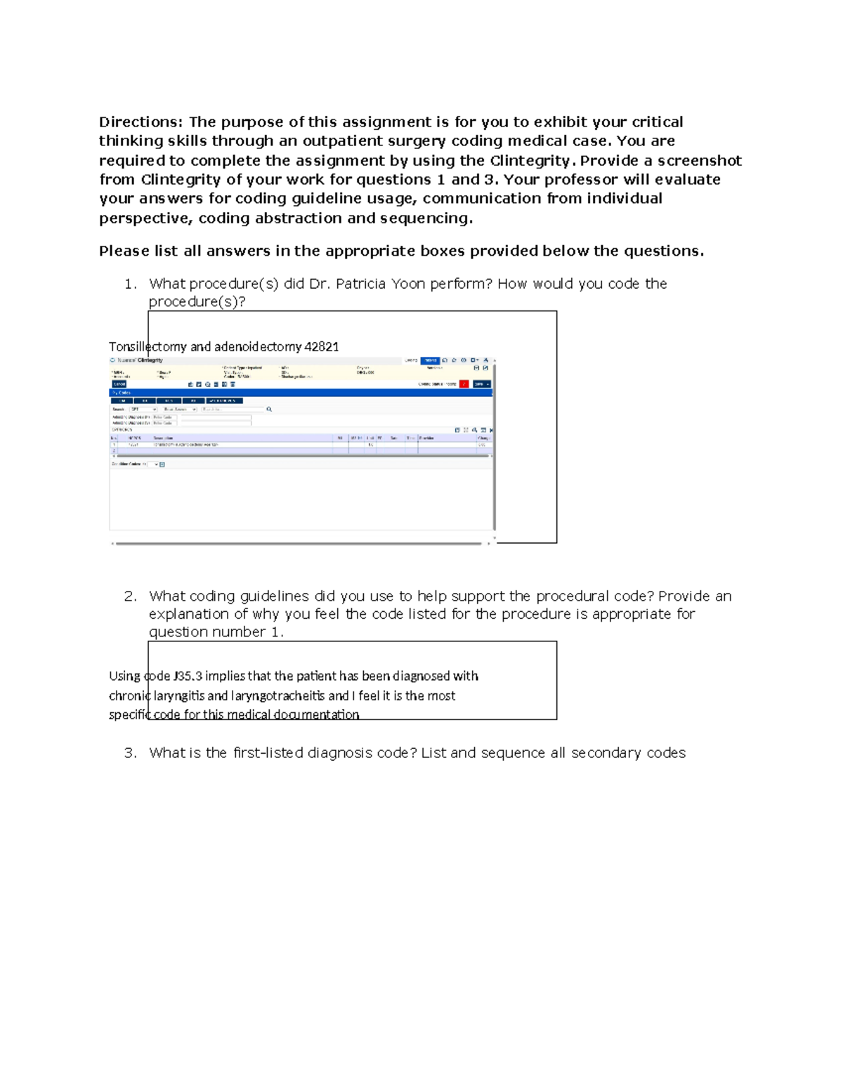 Mod03 Coding Assignment: Outpatient Surgery Case Study 012525 - Studocu