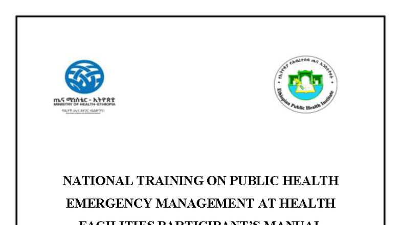NATIONAL TRAINING ON PUBLIC HEALTH EMERGENCY MANAGEMENT (PHEM) AT ...