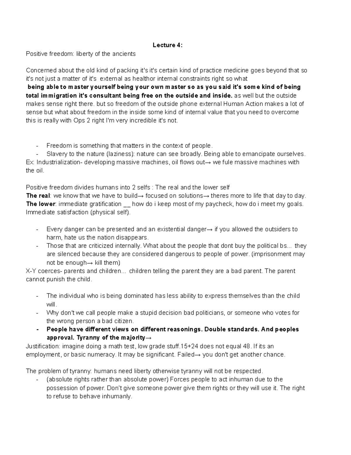 POL Lec 4 & 5 - Comprehensive Study Notes on Freedom & Social Contract ...