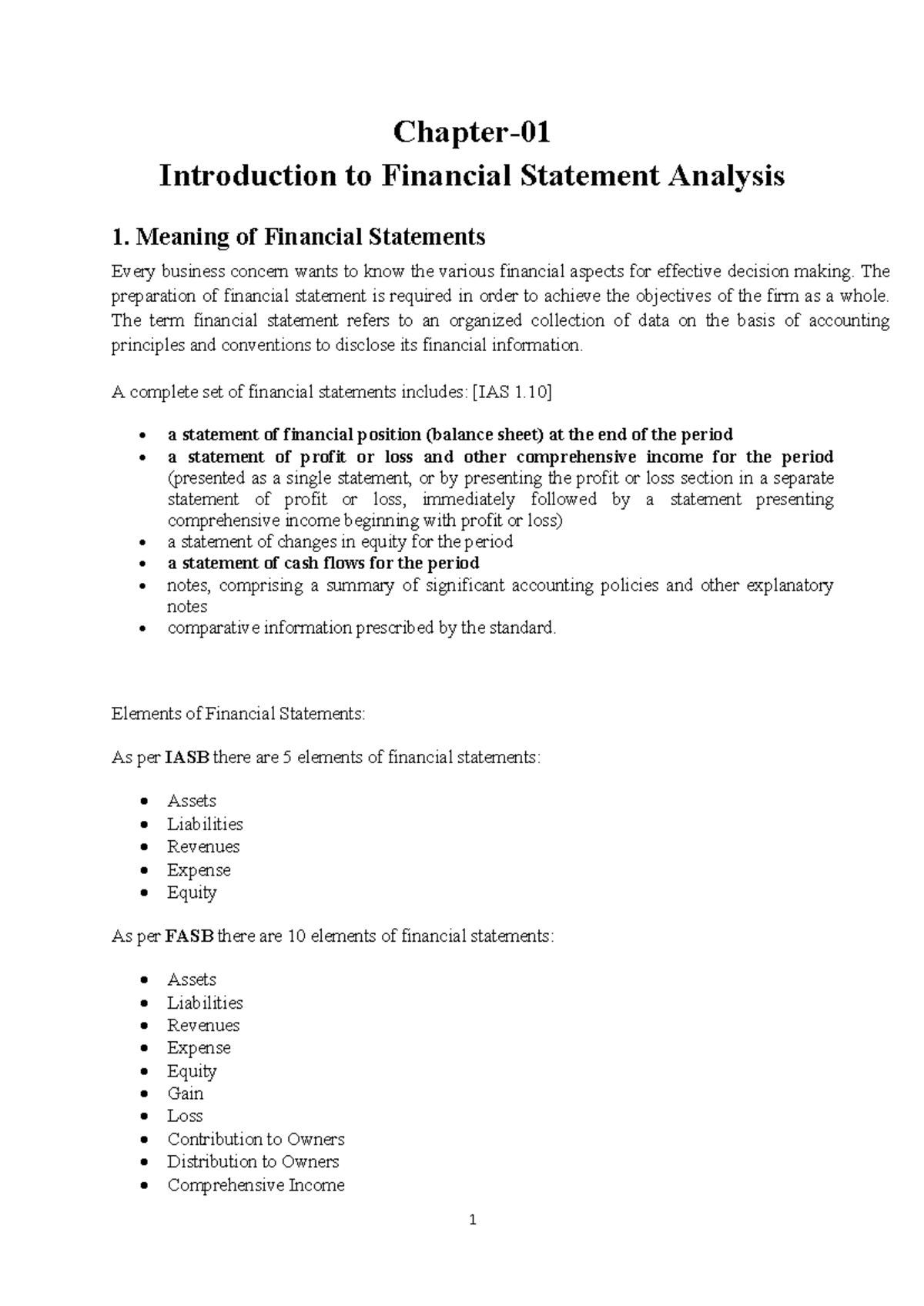 Chapter 01: Introduction to Financial Statement Analysis - Studocu