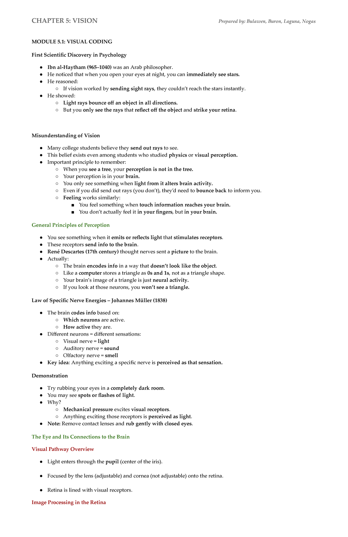 CHAPTER 5: VISION - Understanding Visual Perception and Processing - Studocu