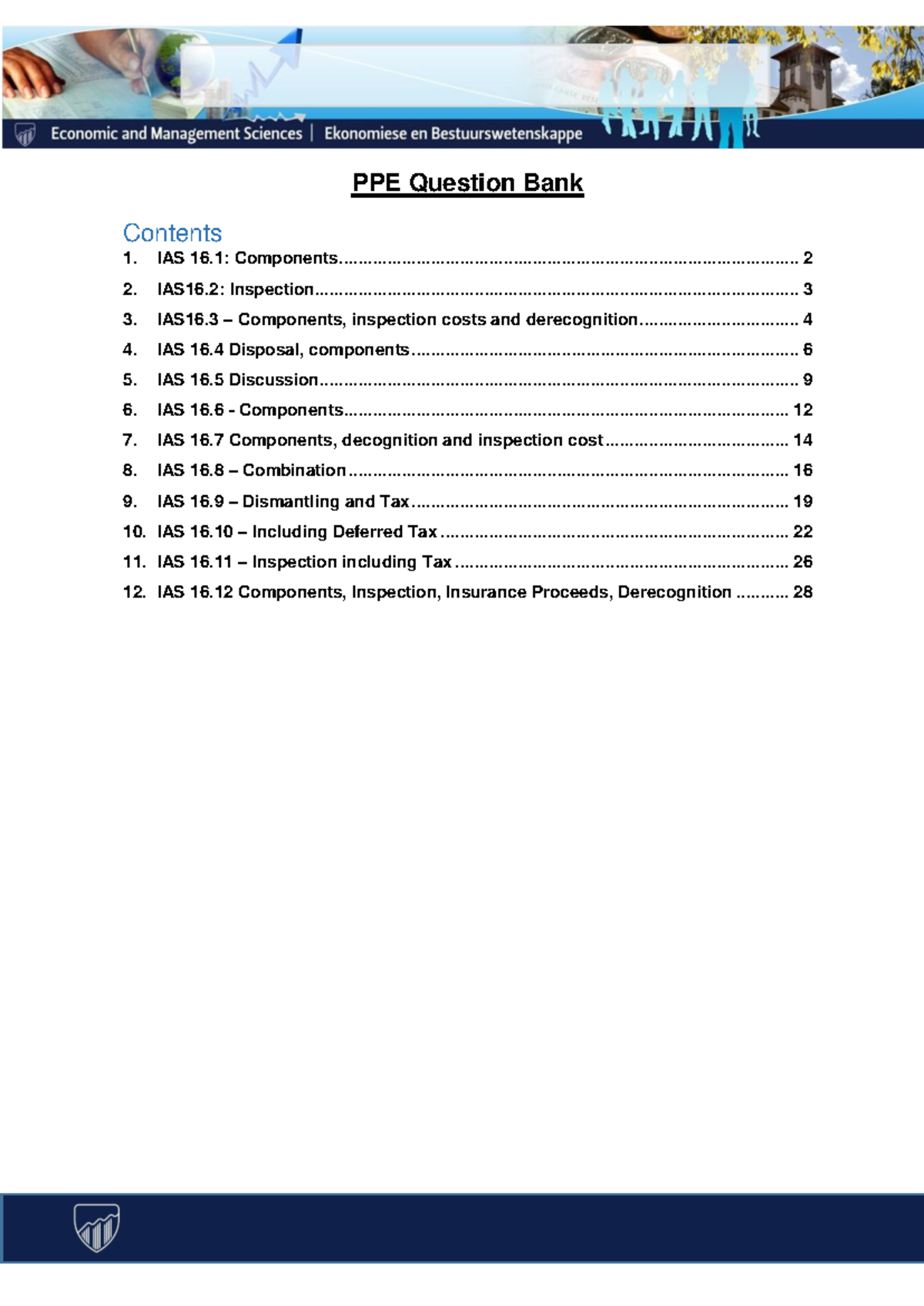 PPE Questions and Revision Bank - Updated (IAS 16) - Studocu