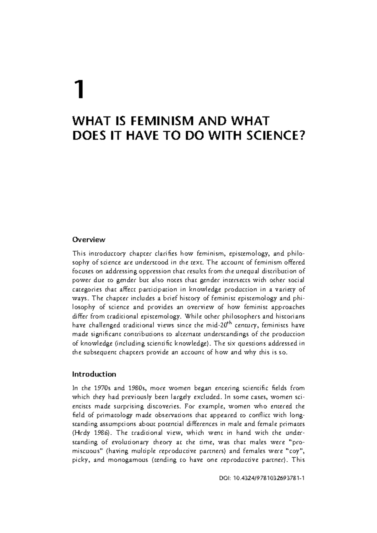 Feminist Epistemology & Philosophy of Science: Crasnow & Intemann 2024 ...