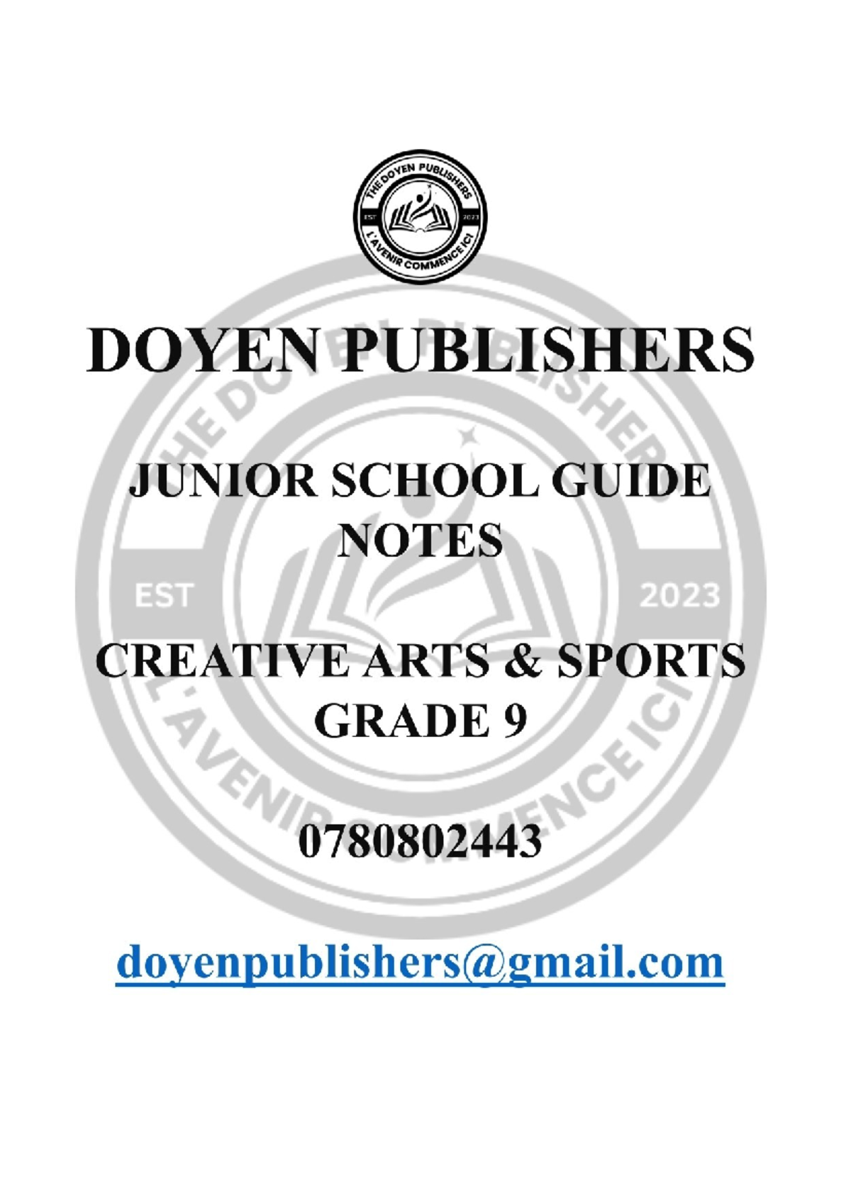 Grade 9 Creative Arts Teaching Notes (Form 2-4) - Doyen Publishers 2023 ...