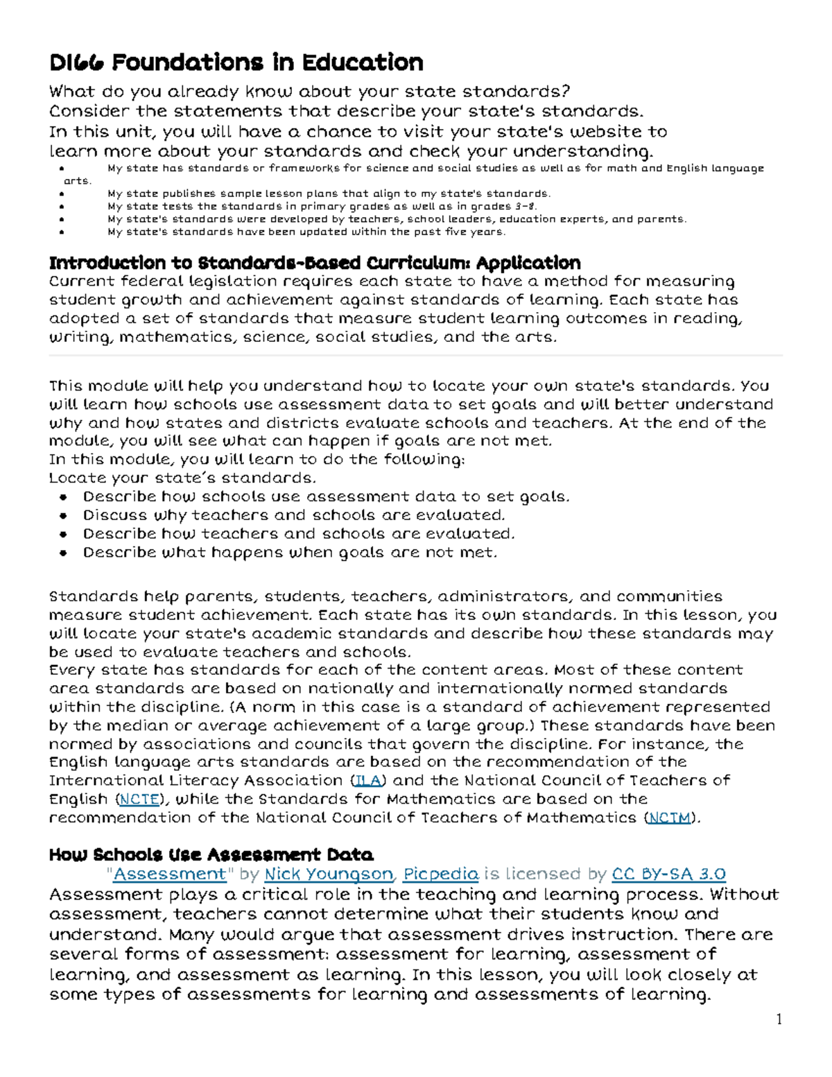 D166 Foundation in Education Notes - D166 Foundations in Education What ...