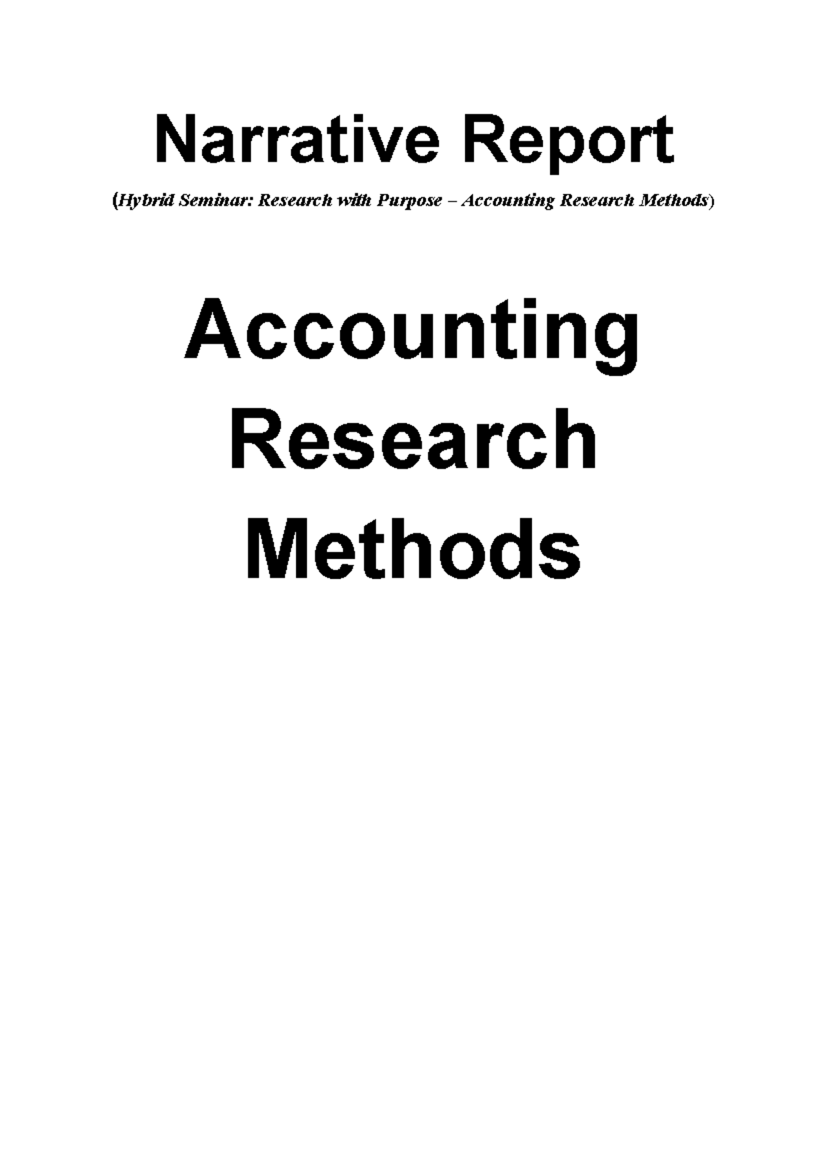 Accounting Research Methods (ARM) Webinar Summary: Research with ...