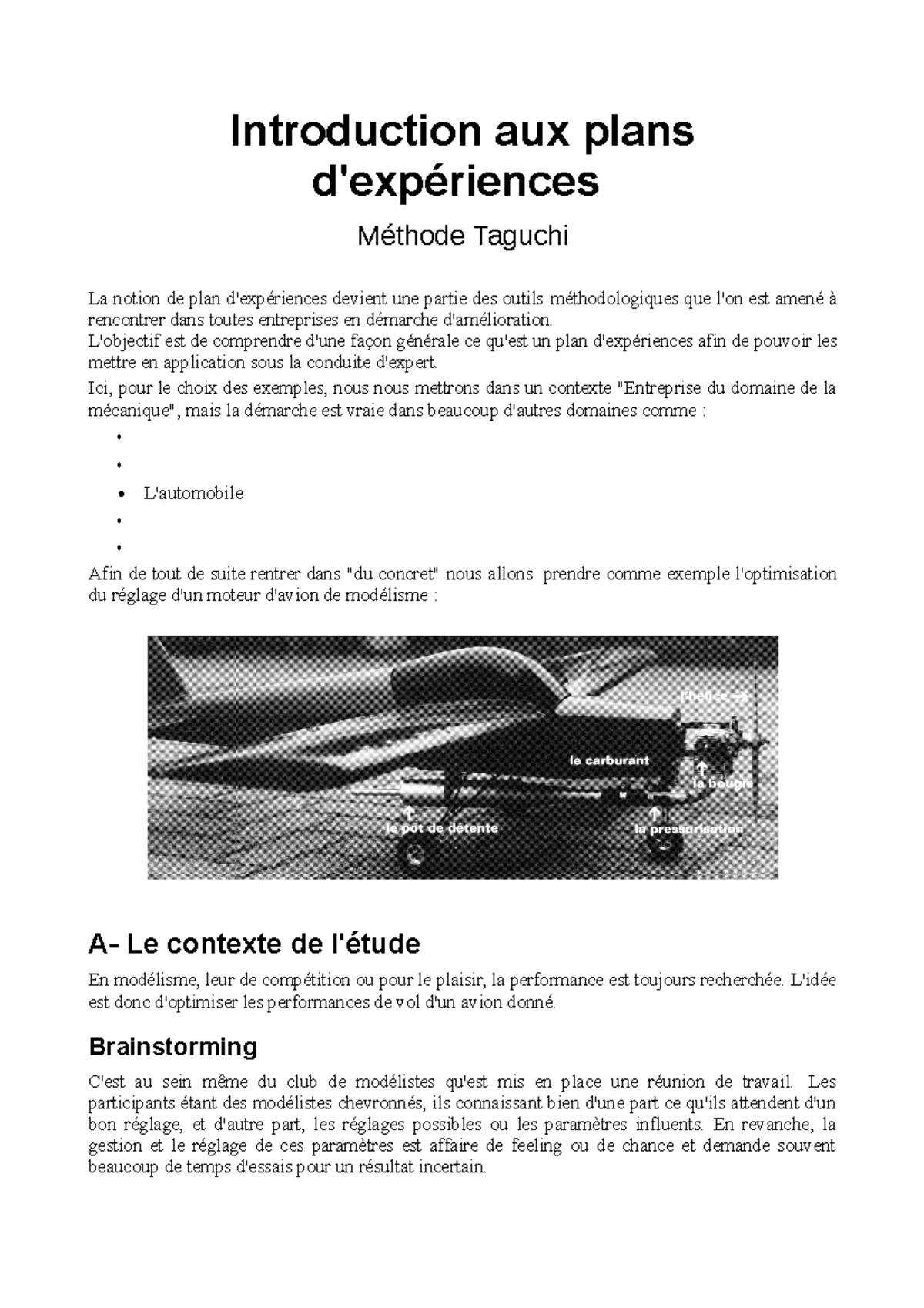 Plans d'Expériences Taguchi - Cours En Mécanique - Studocu