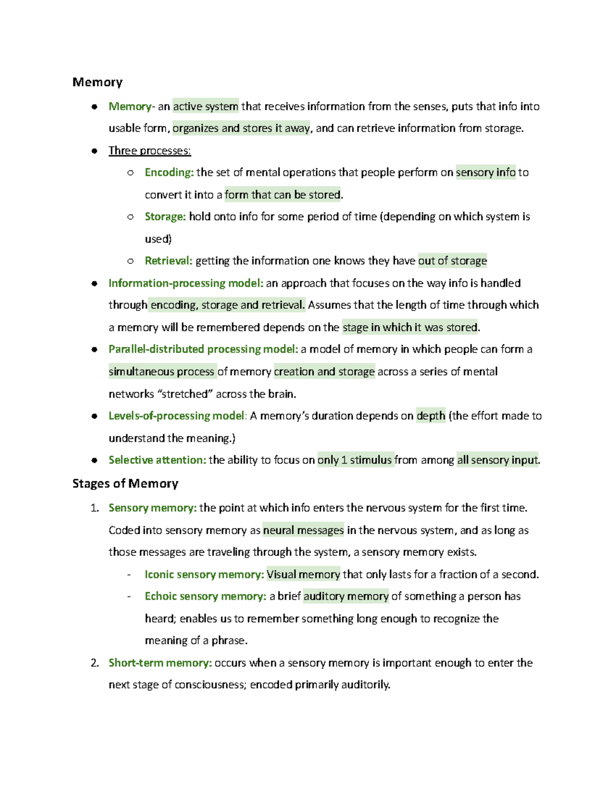AP Psychology Unit 5: Cognitive Psychology Study Notes & Concepts - Studocu