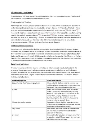 unit 11 applied science aim b - Applied science coursework Unit 11 ...