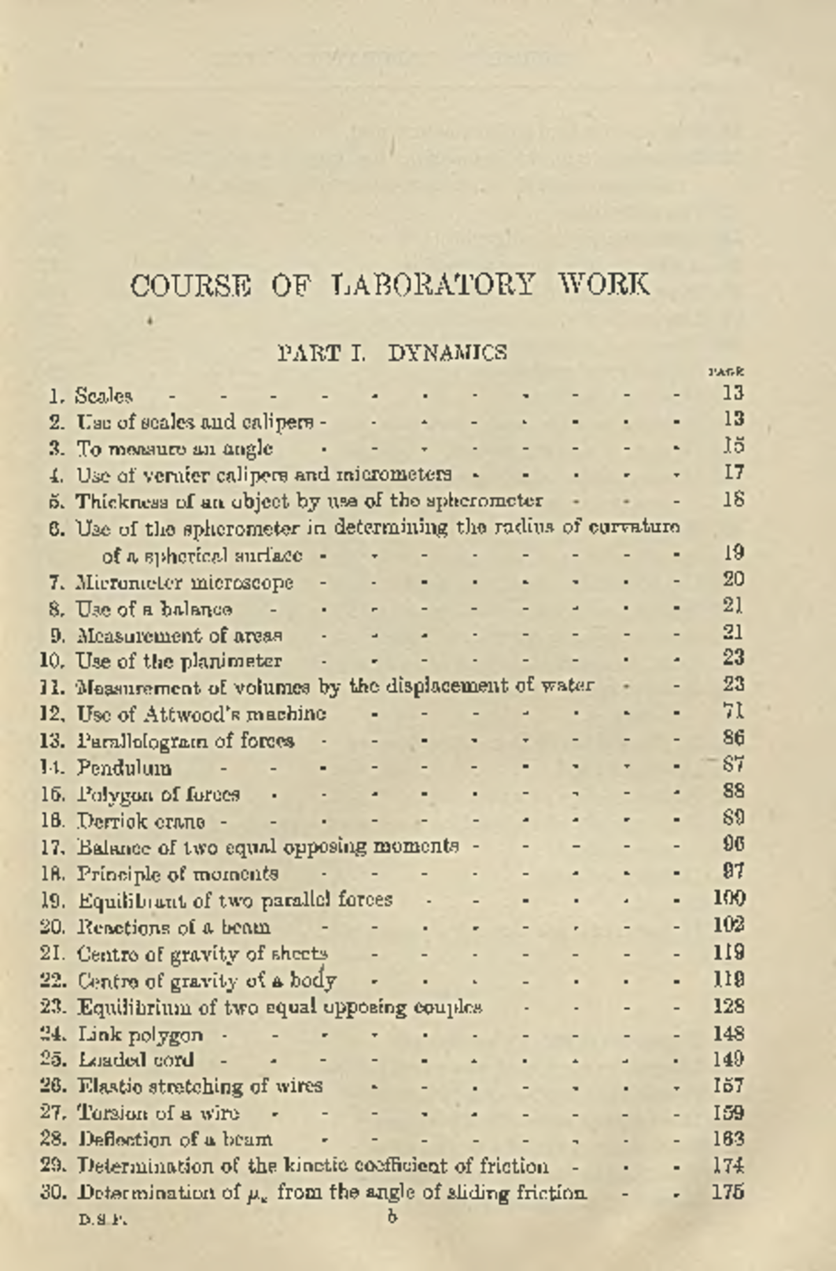 Laboratory Work in Dynamics PA O E 1: Measurement Techniques and ...
