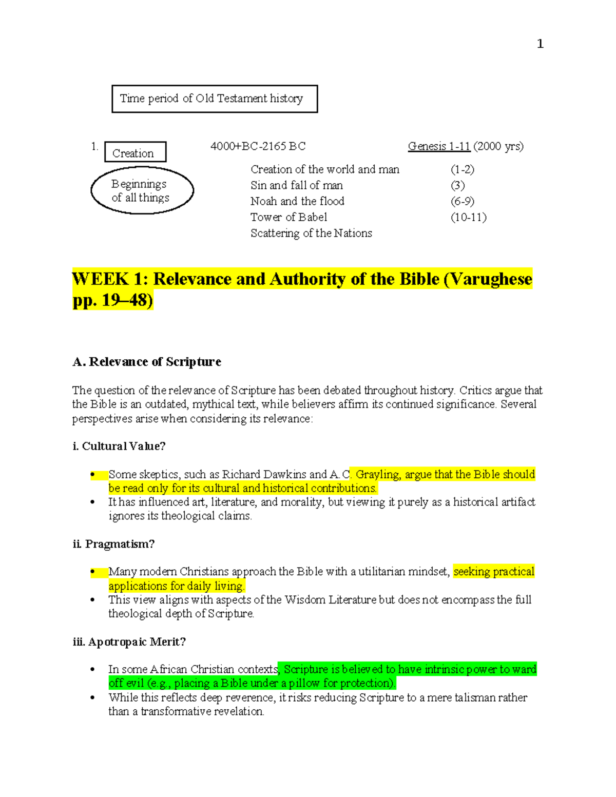 BIB 107 Lecture Notes (Beginning to the End of the Coruse) (Jan2025 ...