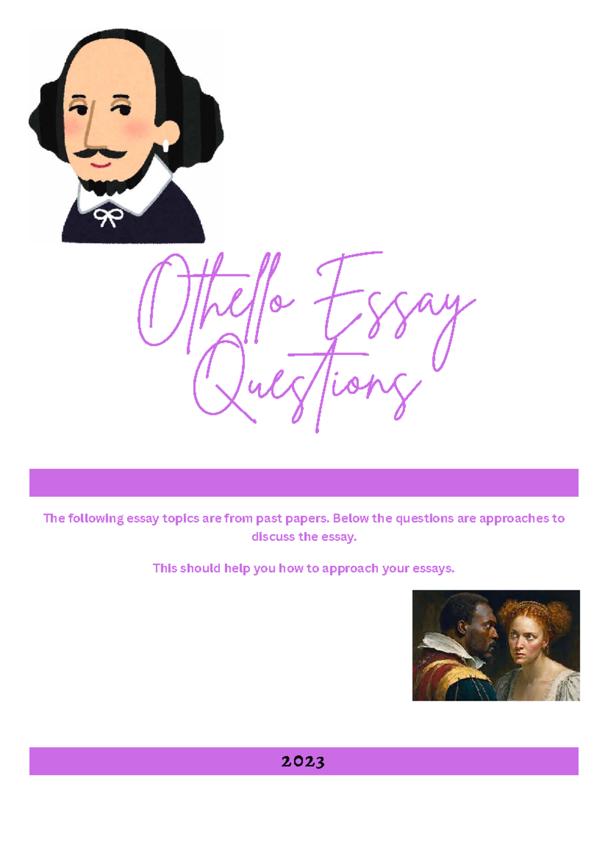 Othello (ENG 202) Essay Survival Guide: Key Questions & Analysis - Studocu