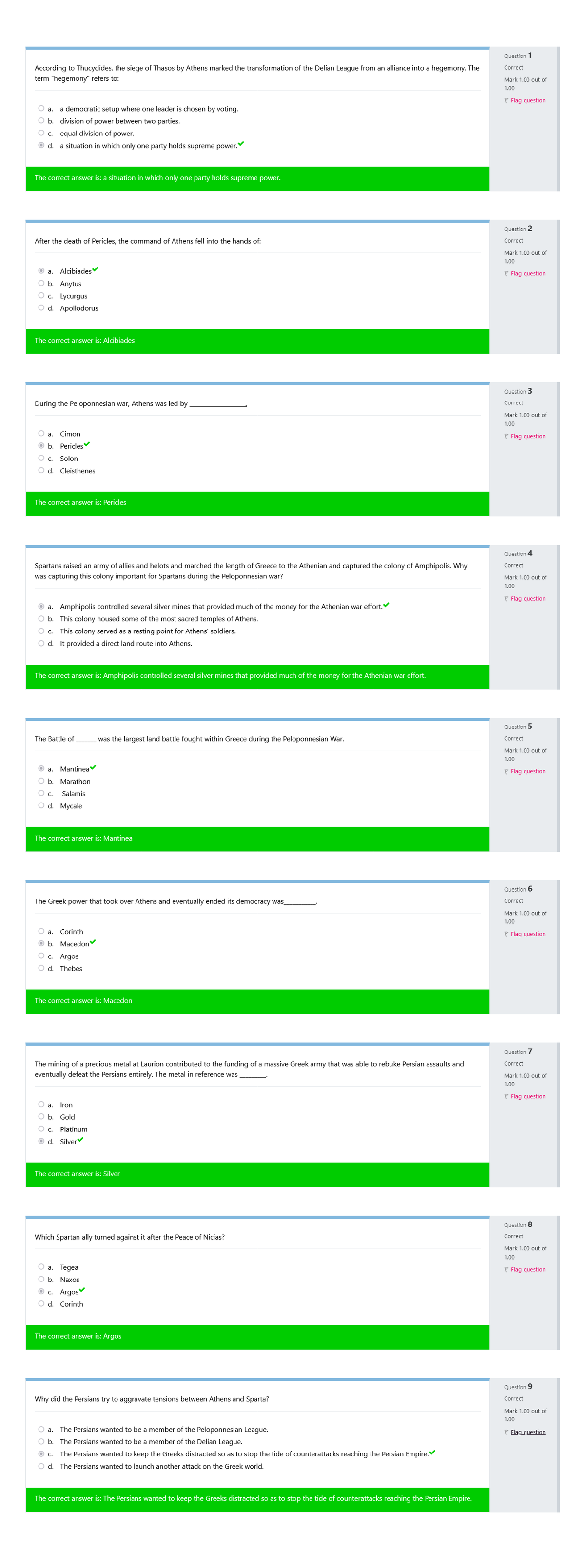 Self-Quiz Unit 3: Greek and Roman Civilization Insights (HIST 1421 ...