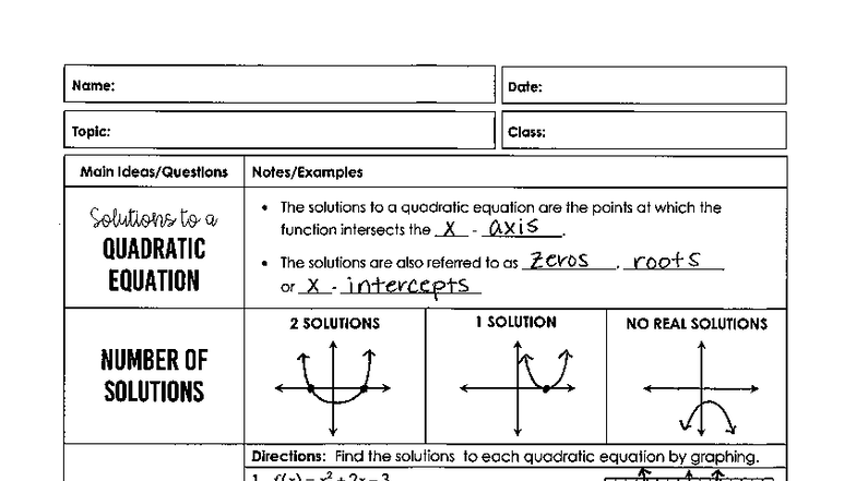 Unit 4: Quadratic Equations Solutions & Methods - Studocu