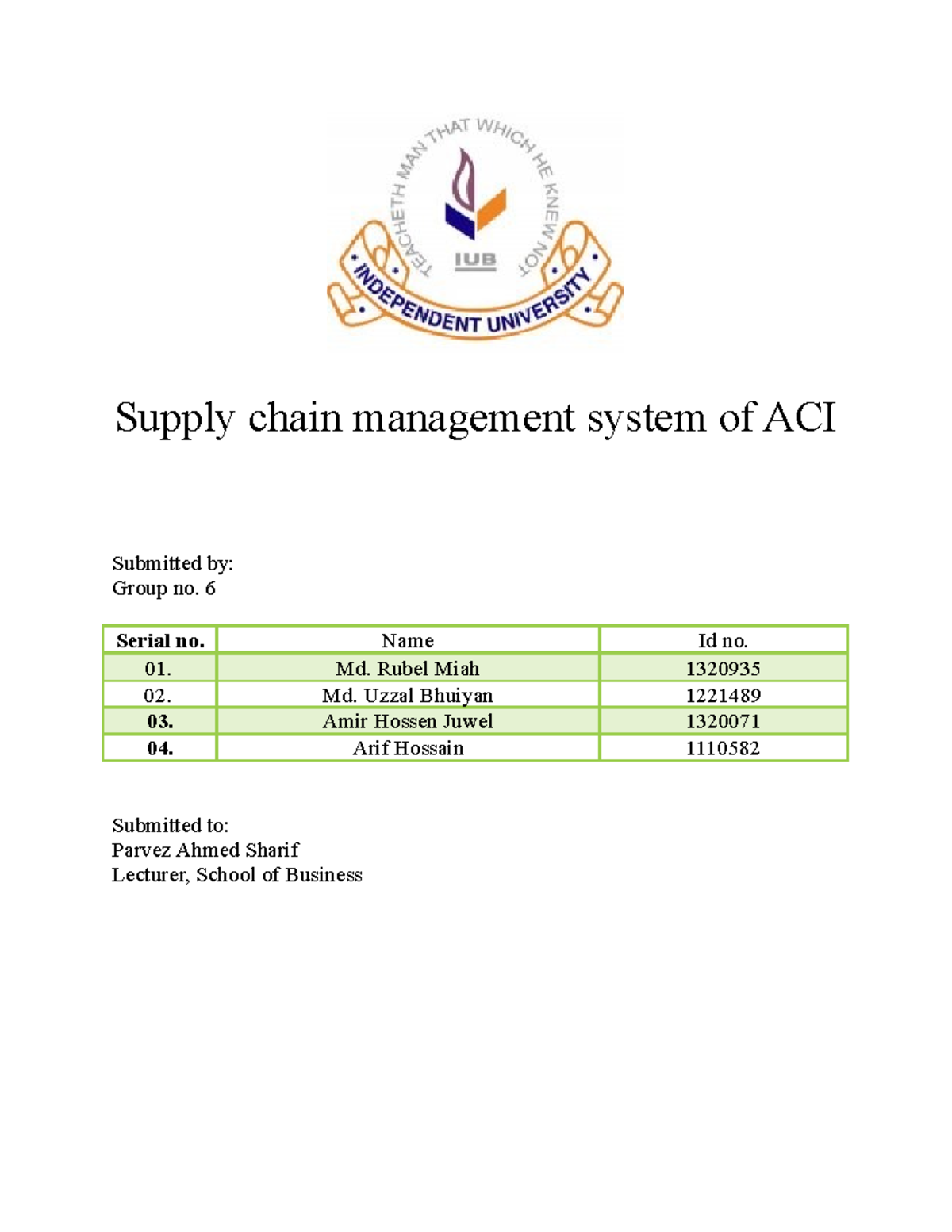 Supply chain management system of ACI - Supply chain management system ...