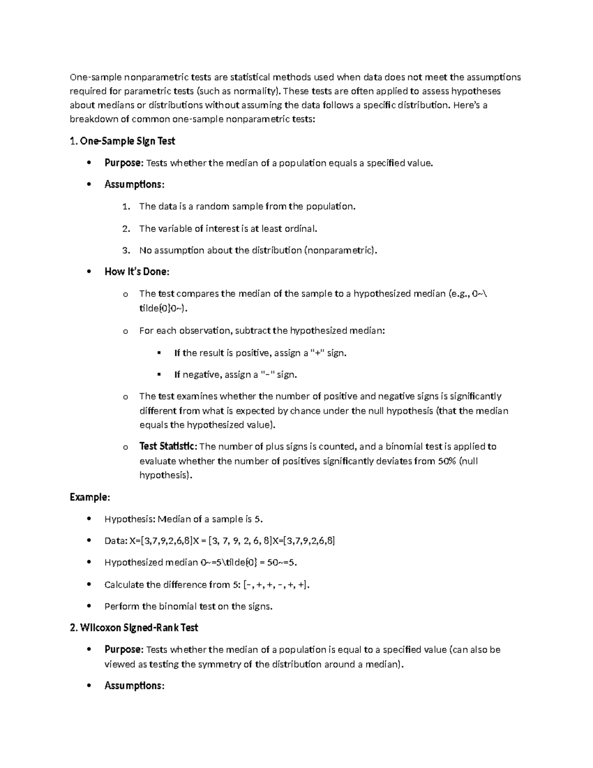One-Sample Nonparametric Tests: Analysis and Application Techniques ...