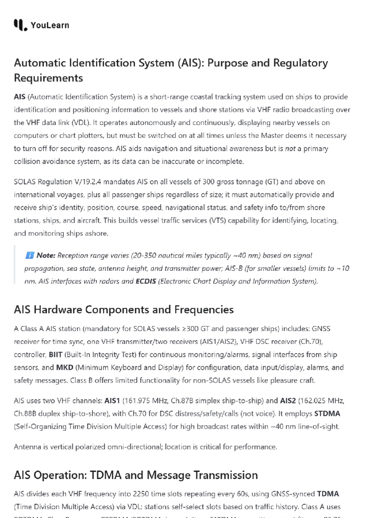 AIS (Automatic Identification System): Purpose, Regulations ...