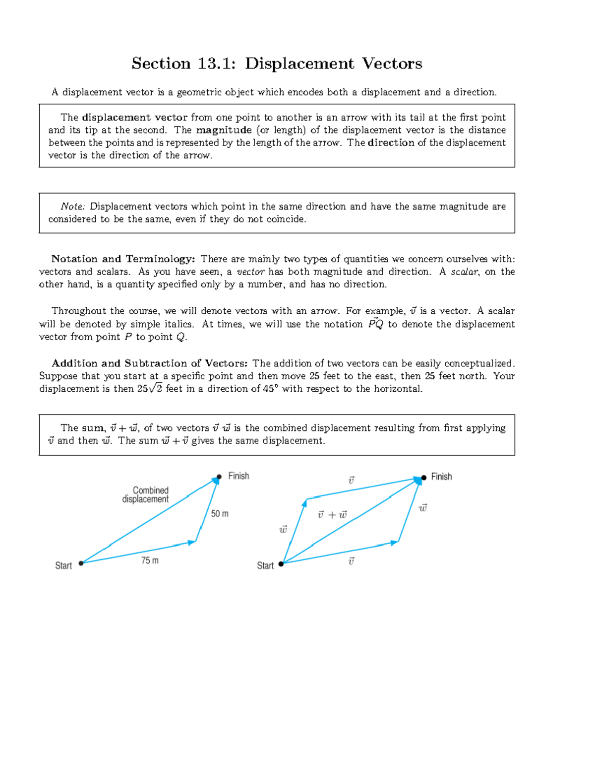 Section 13: Lecture Notes on Displacement Vectors - Studocu