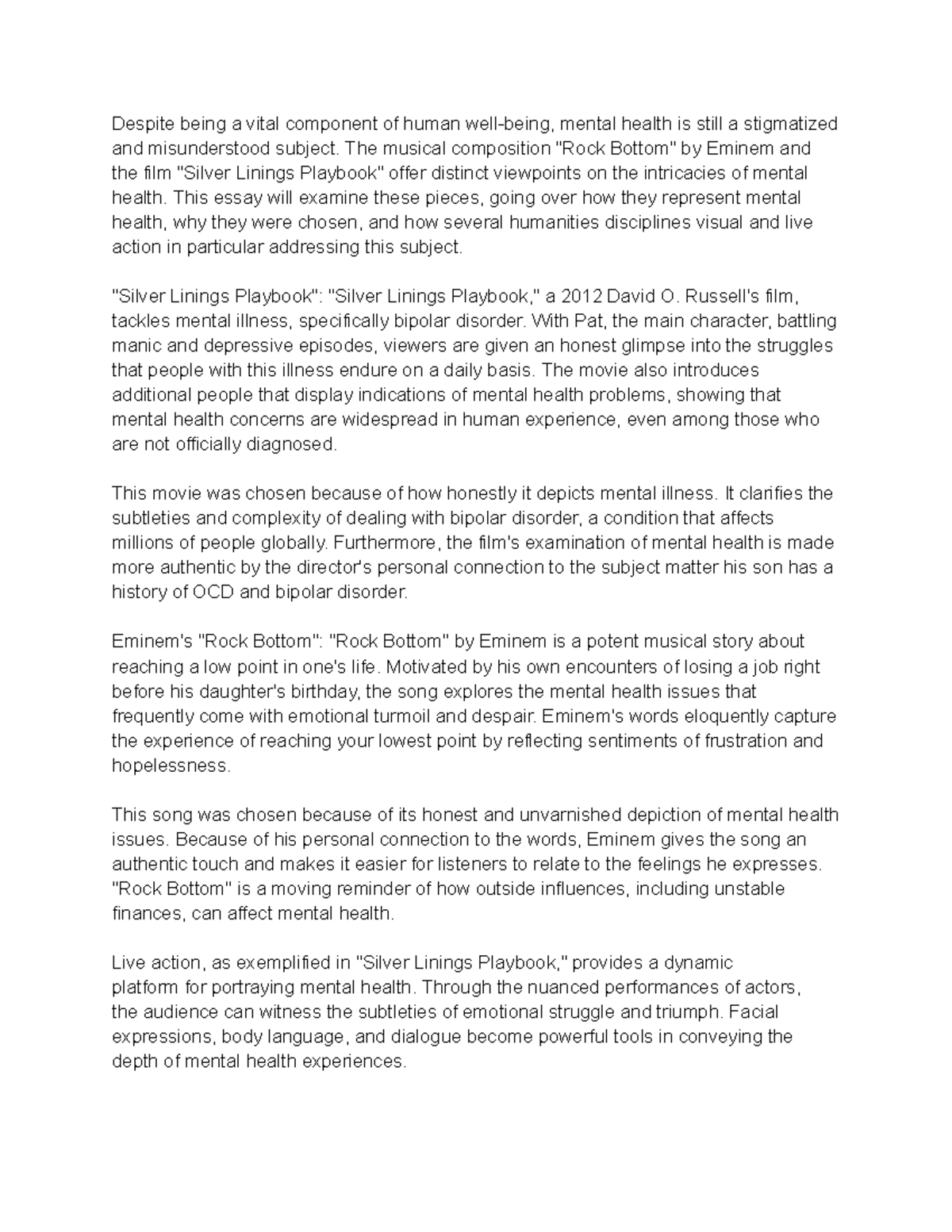 4-2 project Draft. Creative Works - Despite being a vital component of ...