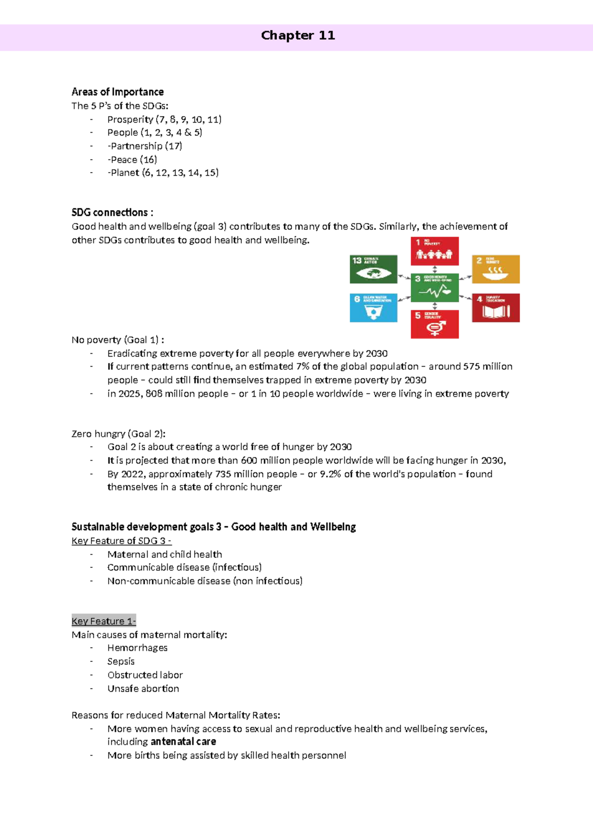 Unit 4 AOS 2 - Chapter 11: Importance of SDGs 1-13 and Health ...