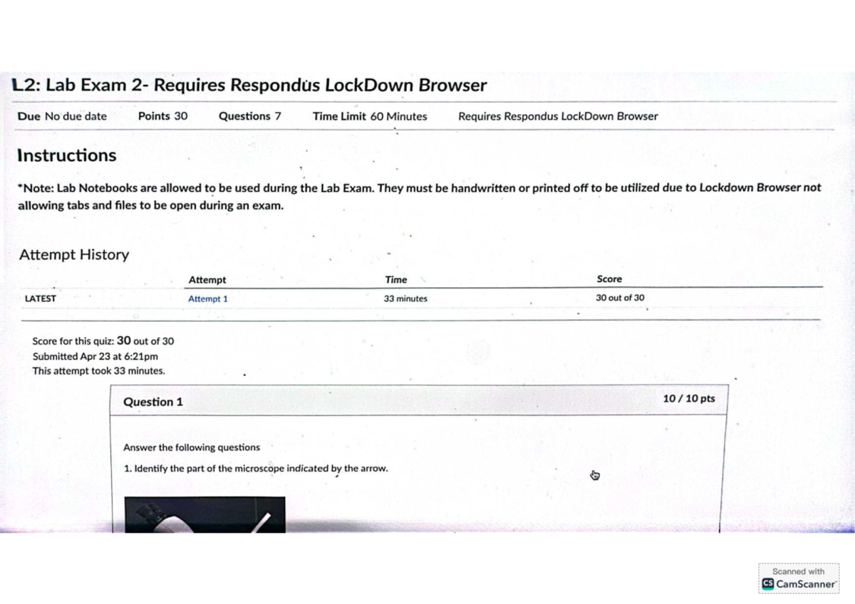 L2: Lab Exam Instructions and Questions for Micro Biology 171 - Studocu