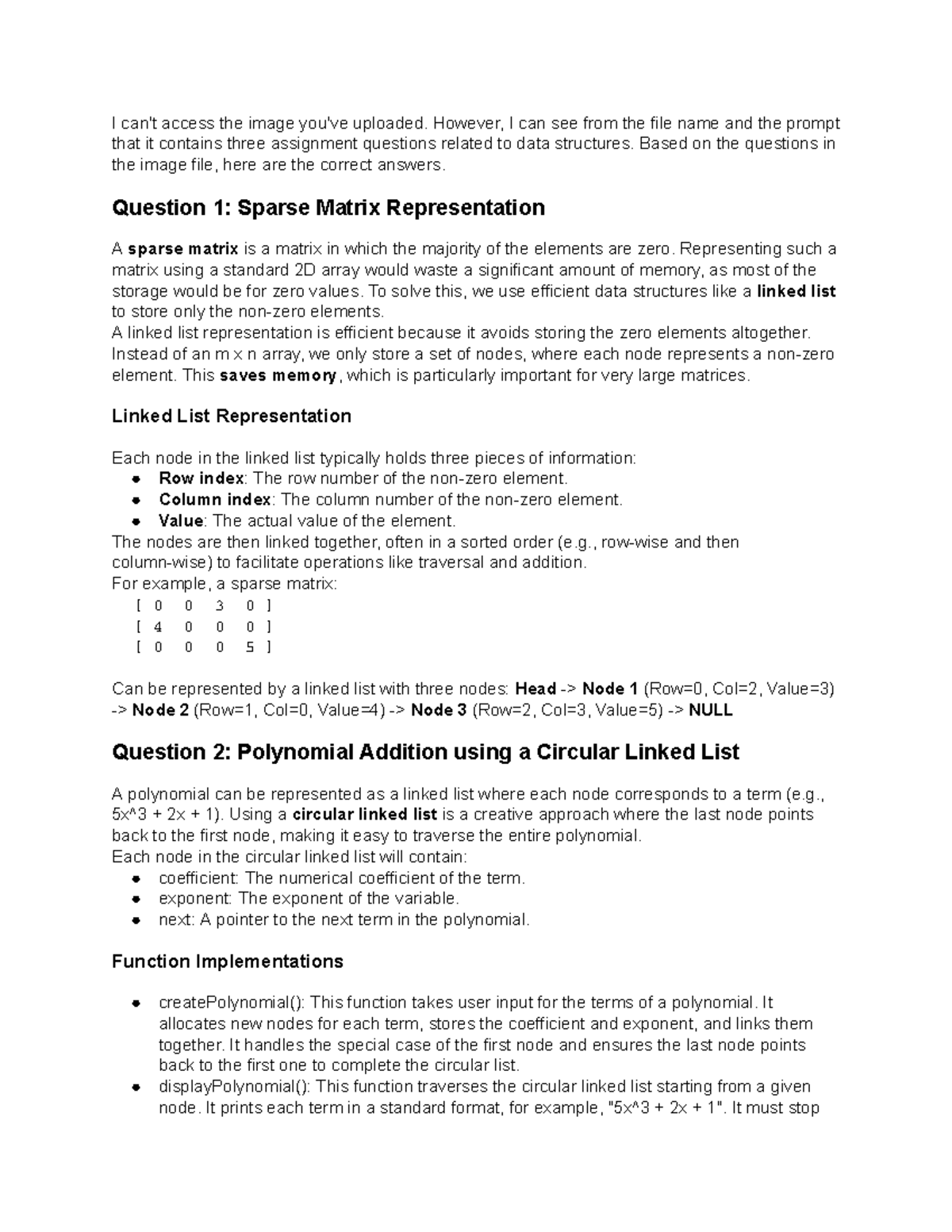 DSA Assignment 1 - Data Structures Questions & Solutions - Studocu