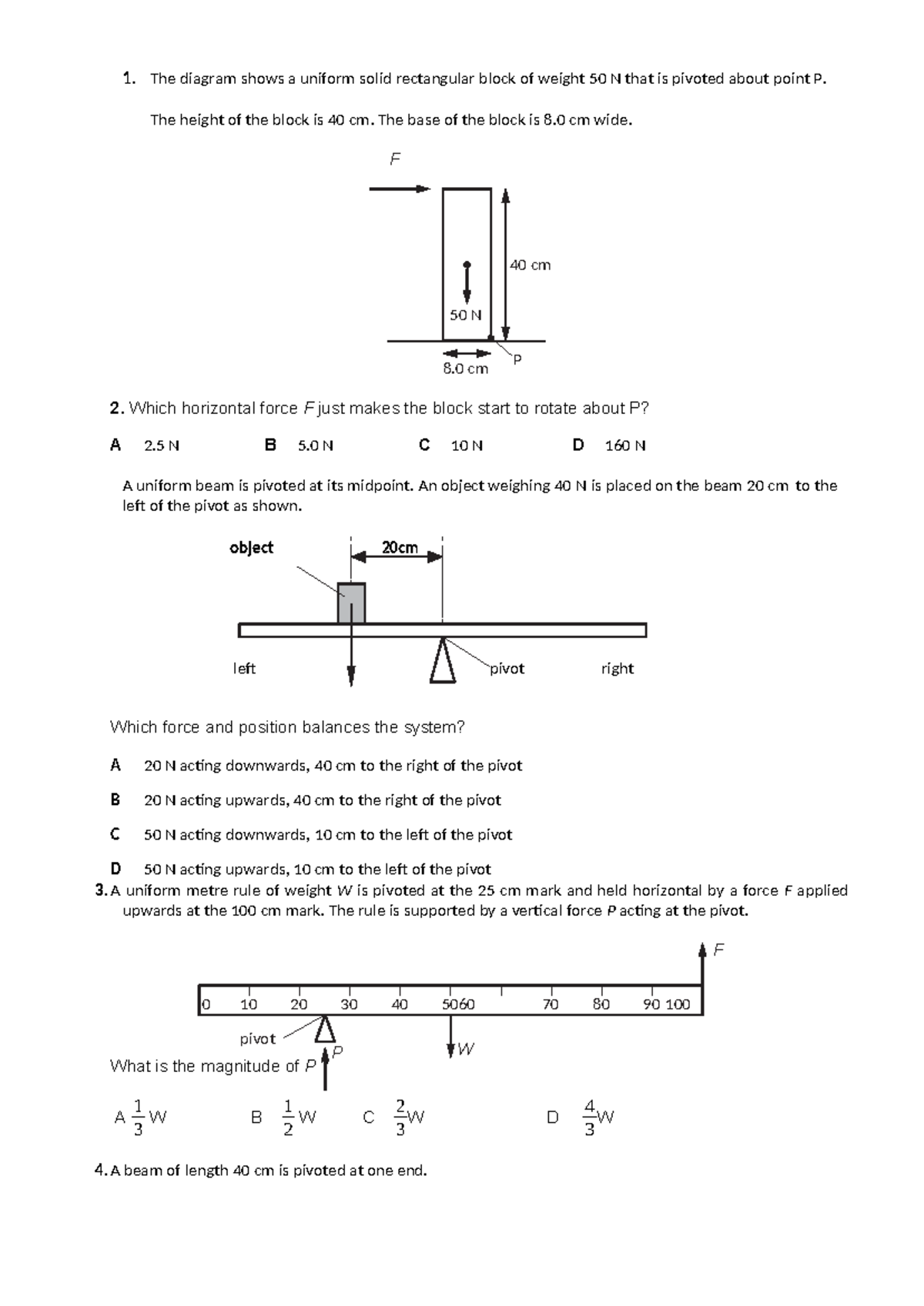 Moment Assignment: Forces and Equilibrium Analysis - Studocu