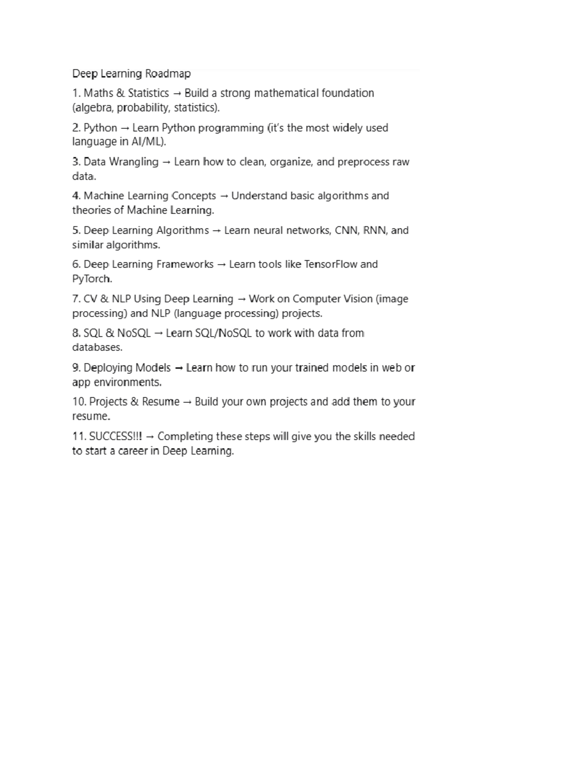 Deep Learning Roadmap: Essential Skills for Success - Studocu