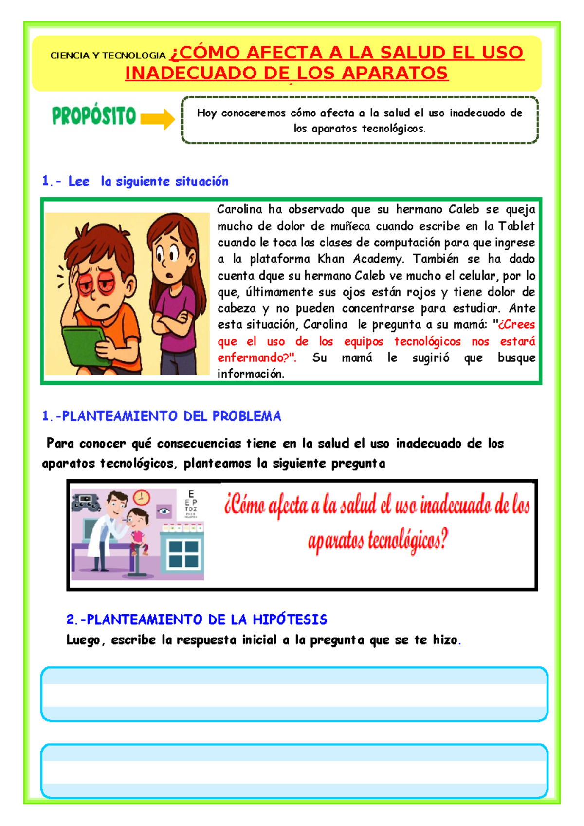 U5 S3 Ficha D3 CT: Impacto en la Salud del Uso Inadecuado de Tecnología ...