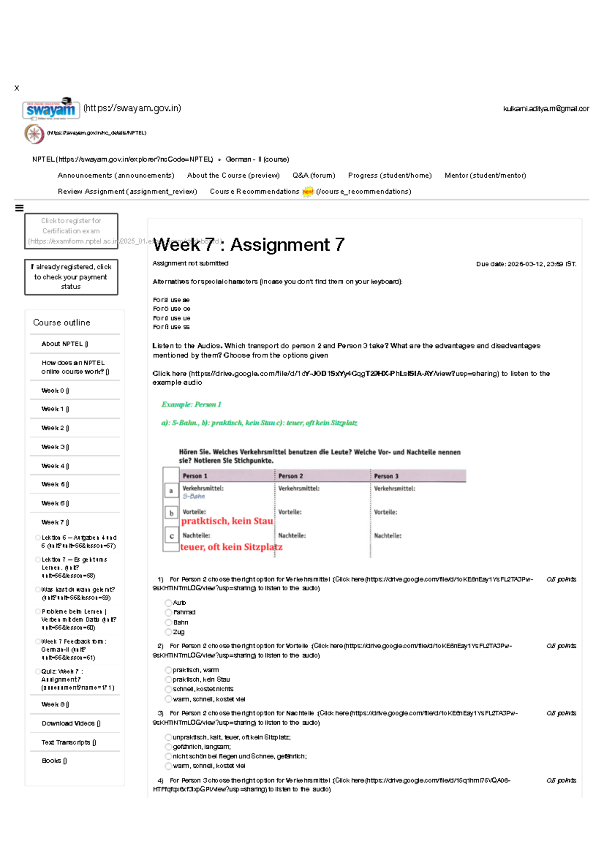 German II - Unit 10 - Week 7 Assignment & Quiz Details - Studocu