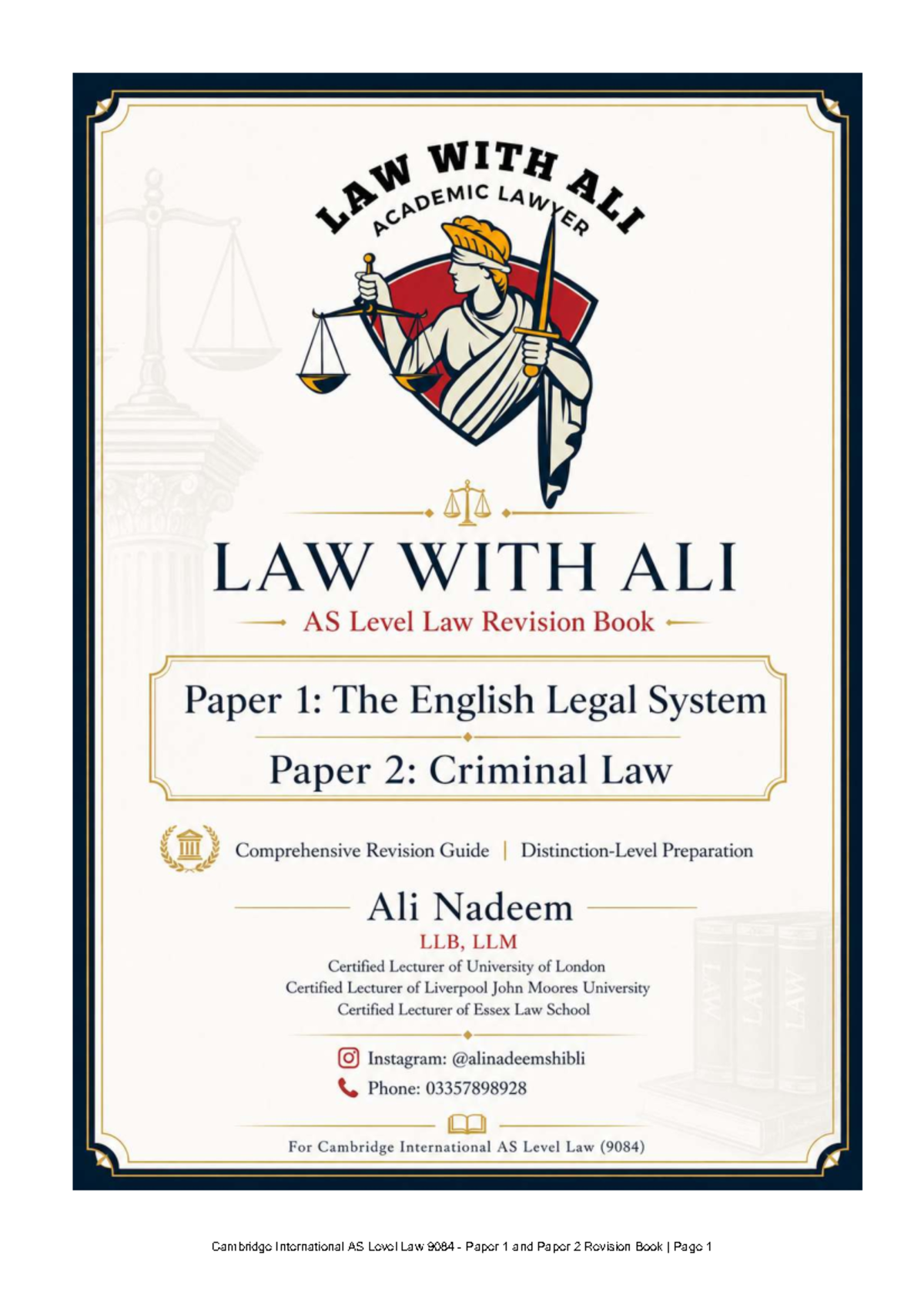 Cambridge International AS Level Law 9084 Revision Guide: Papers 1 & 2 ...