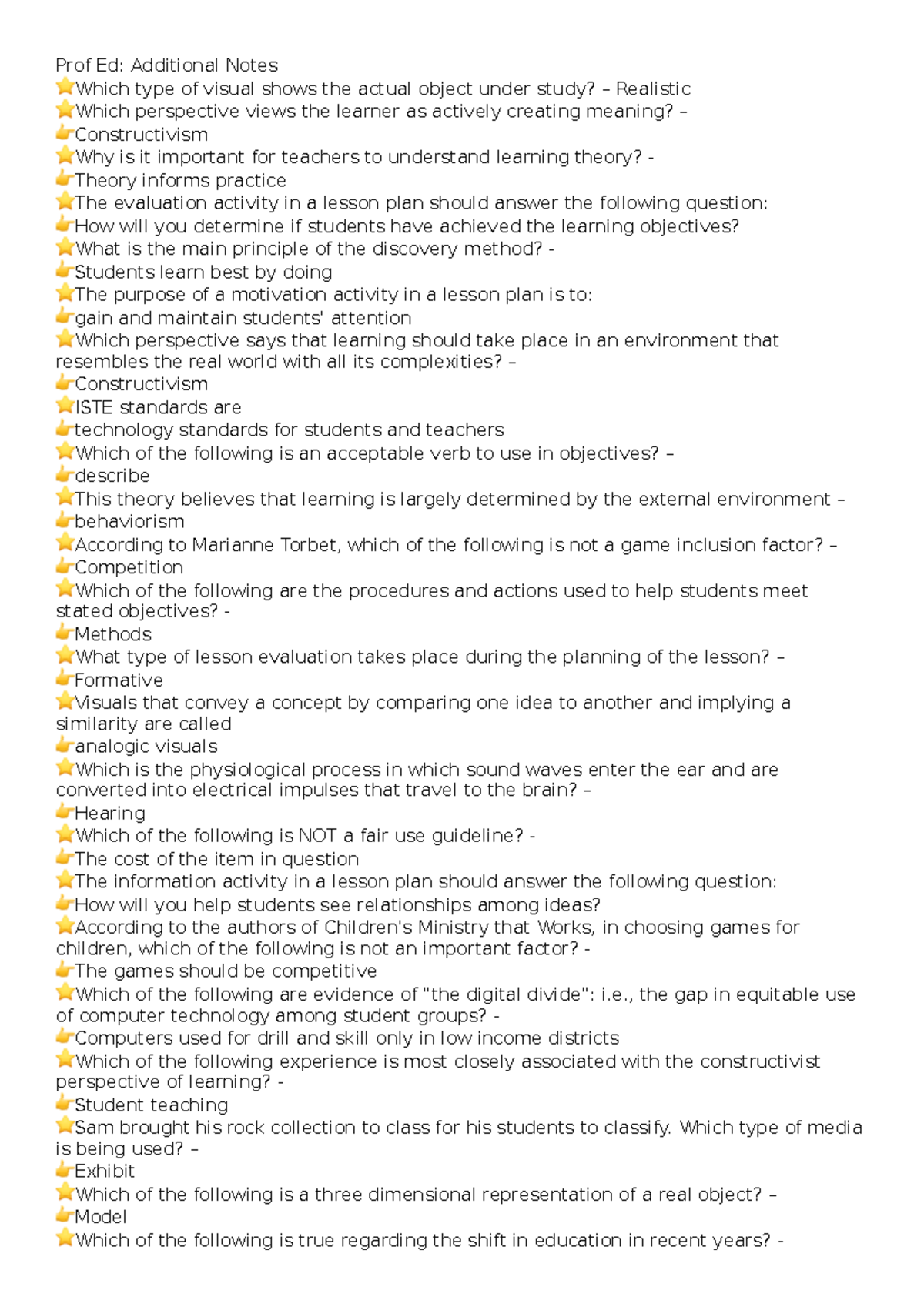 Professional Education Bullets Reviewer - BS Secondary Education ...