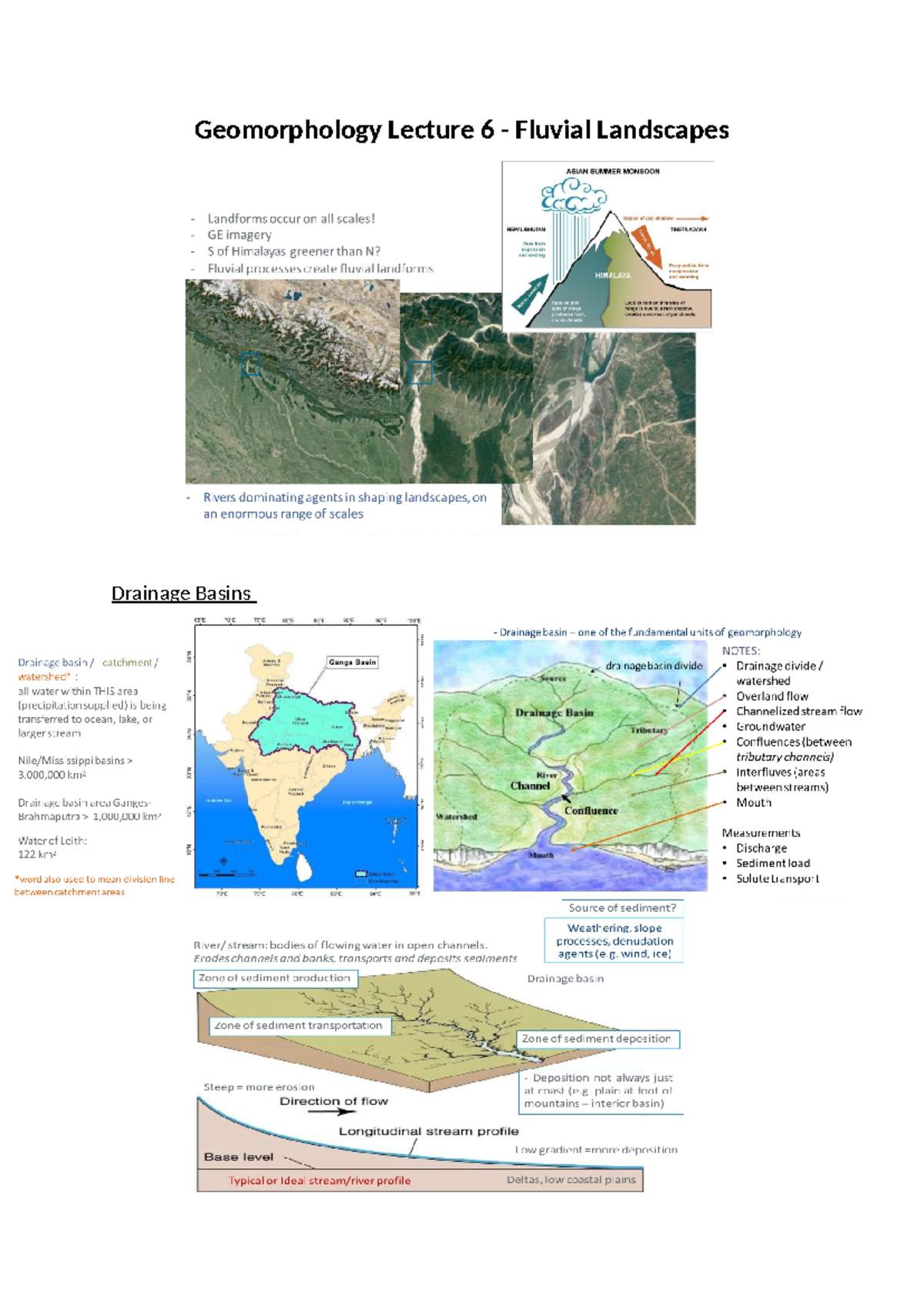Geomorphology Lecture 6 - Fluvial Landscapes - Geomorphology Lecture 6 ...