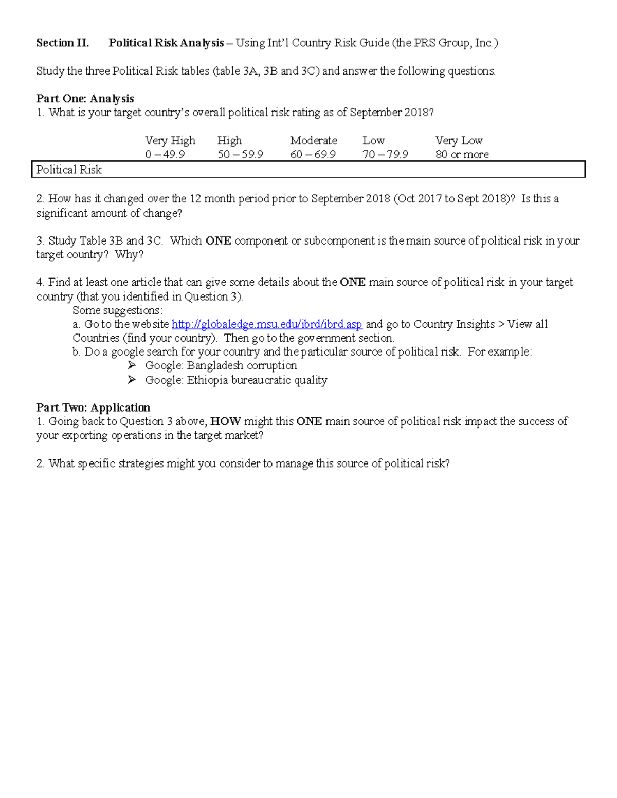 Polit Risk Analysis-2019 - Section II. Political Risk Analysis – Using ...